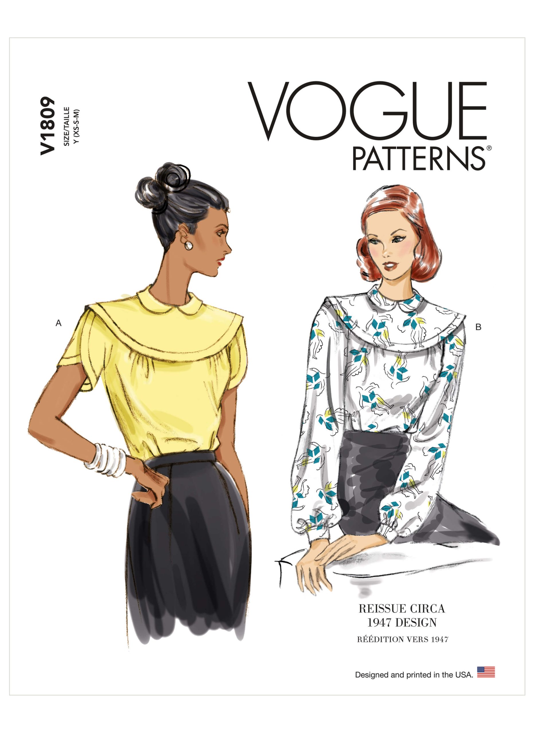 Vogue Patterns V1809 Misses’ Vintage tops - Sewdirect Australia
