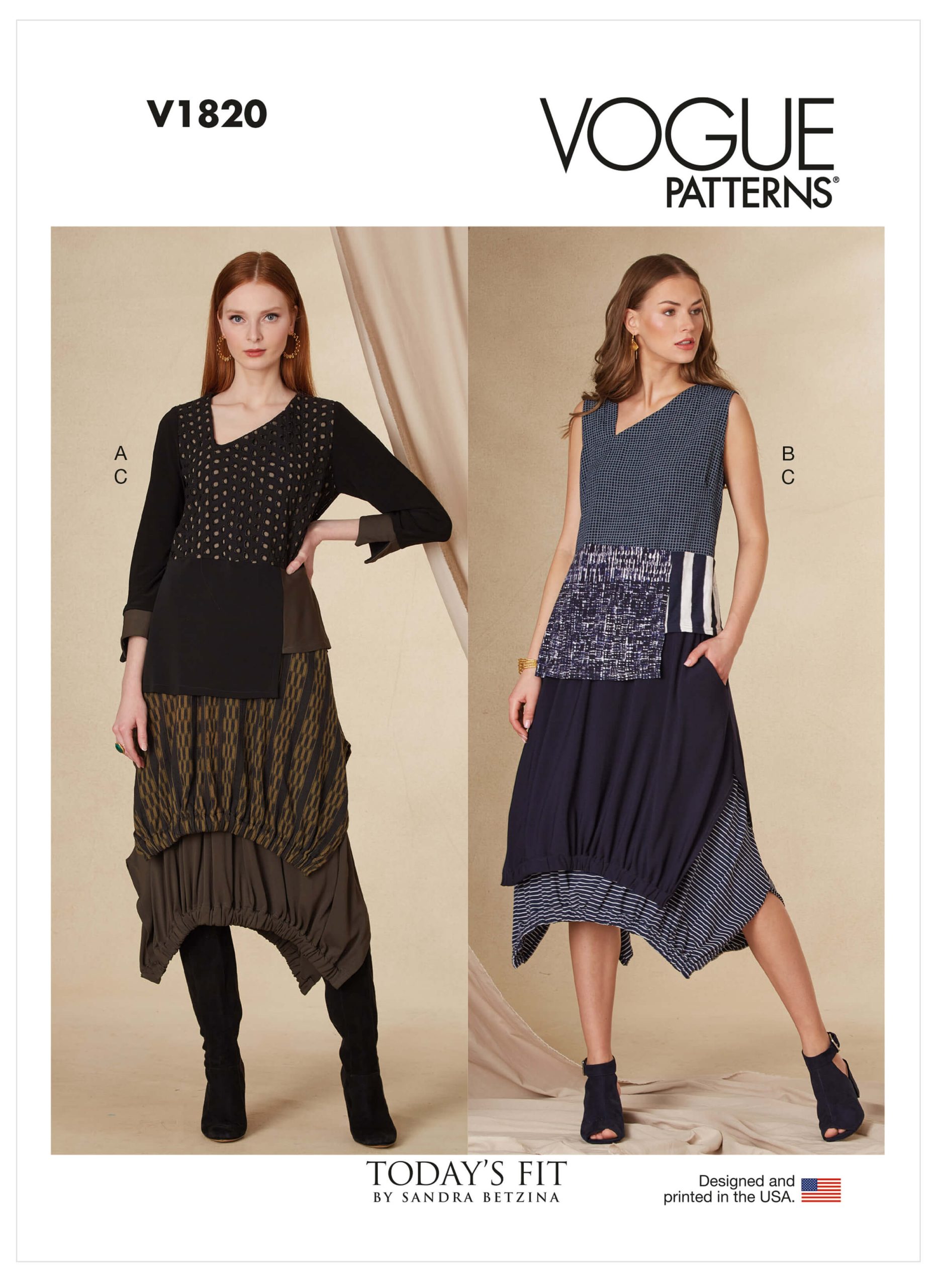 Vogue Patterns V1820 Misses’ Top and Skirt, Today’s Fit By Sandra ...
