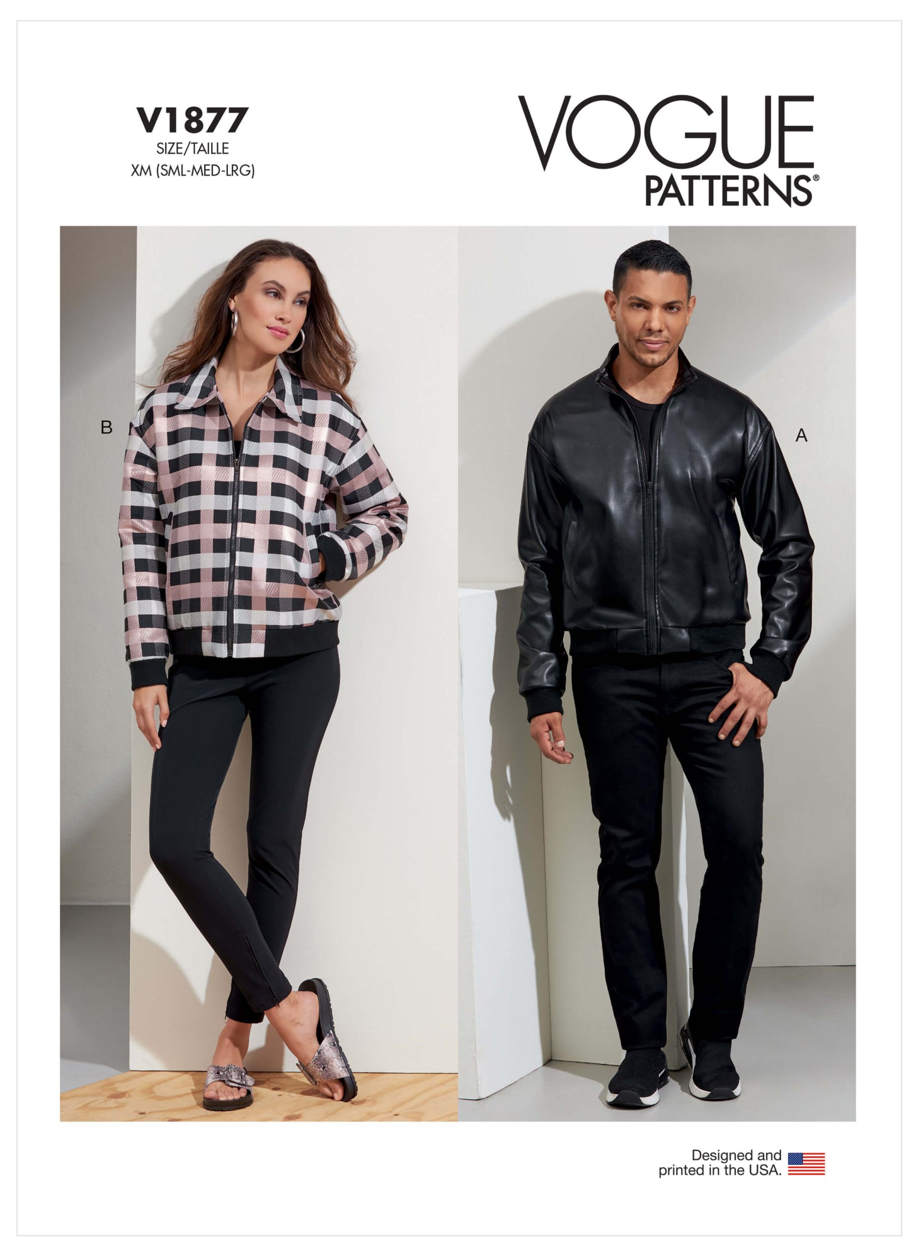 Vogue Patterns V1877 Unisex Bomber Jacket - Sewdirect Australia