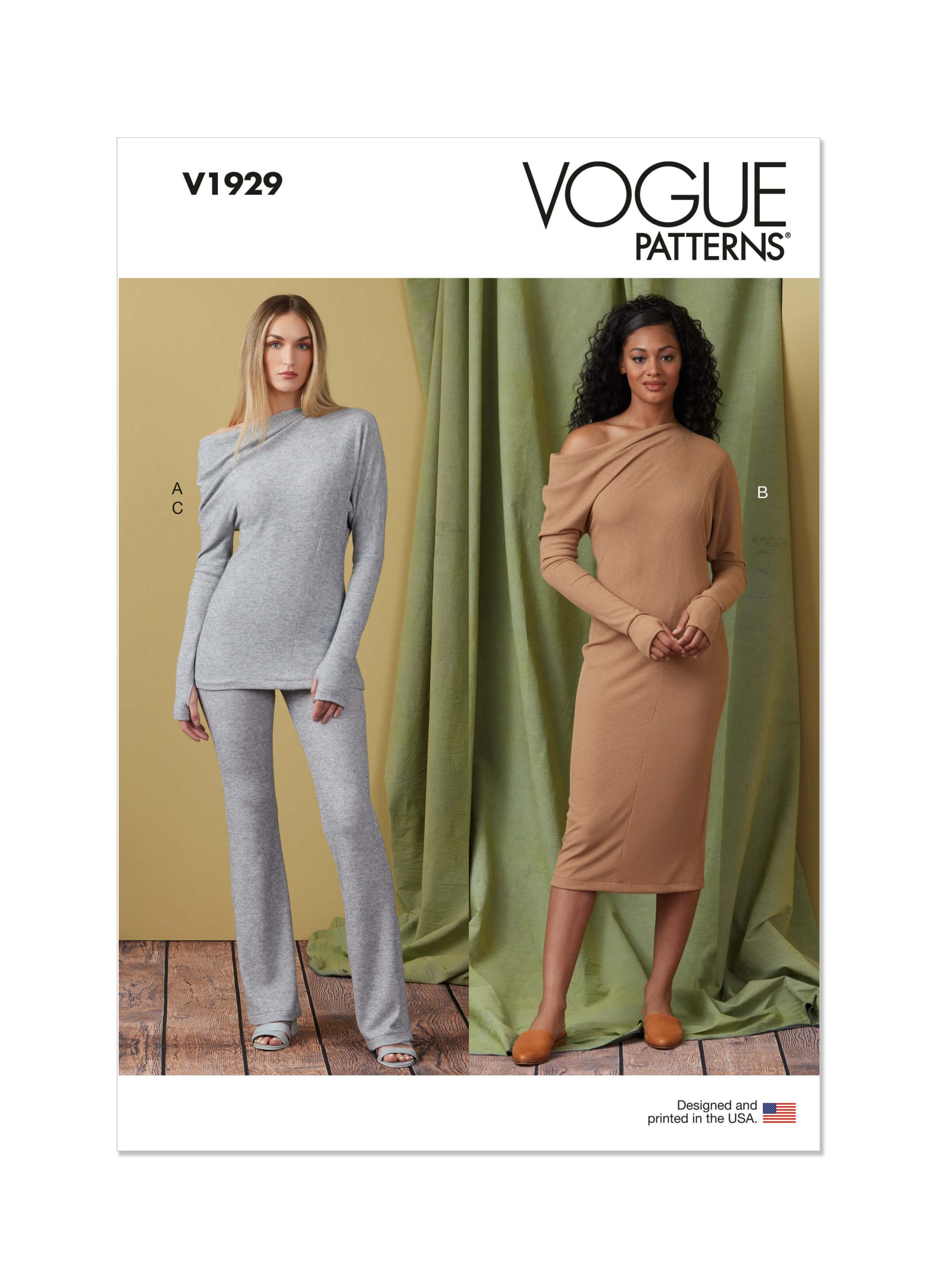 Vogue Patterns V1929 Misses’ Knit Top, Dress and Trousers - Sewdirect ...