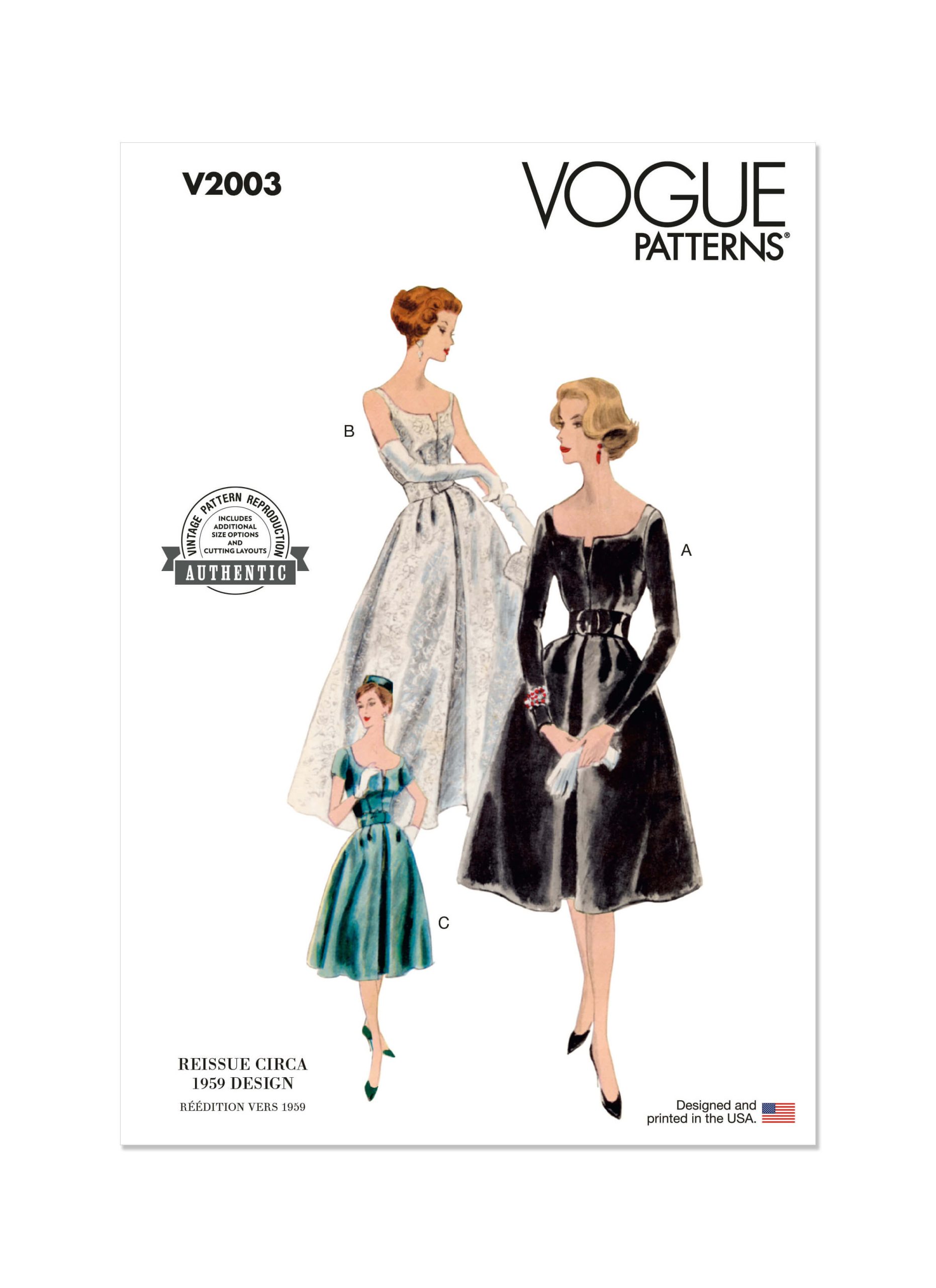 Vogue Patterns V2003 Misses’ Dress and Petticoat - Sewdirect Australia