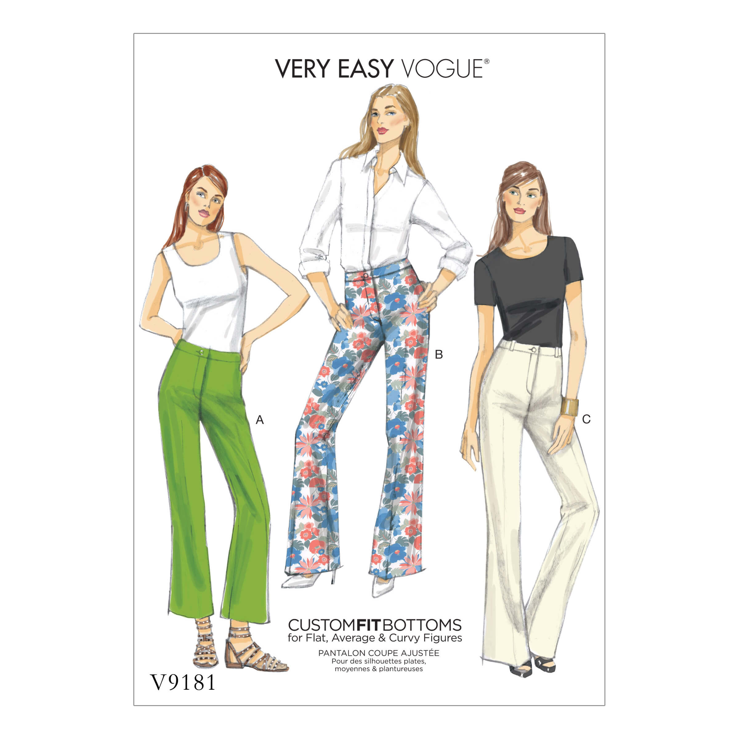 Vogue Patterns V9181 Misses’ Custom-Fit Bootcut Pants - Sewdirect Australia