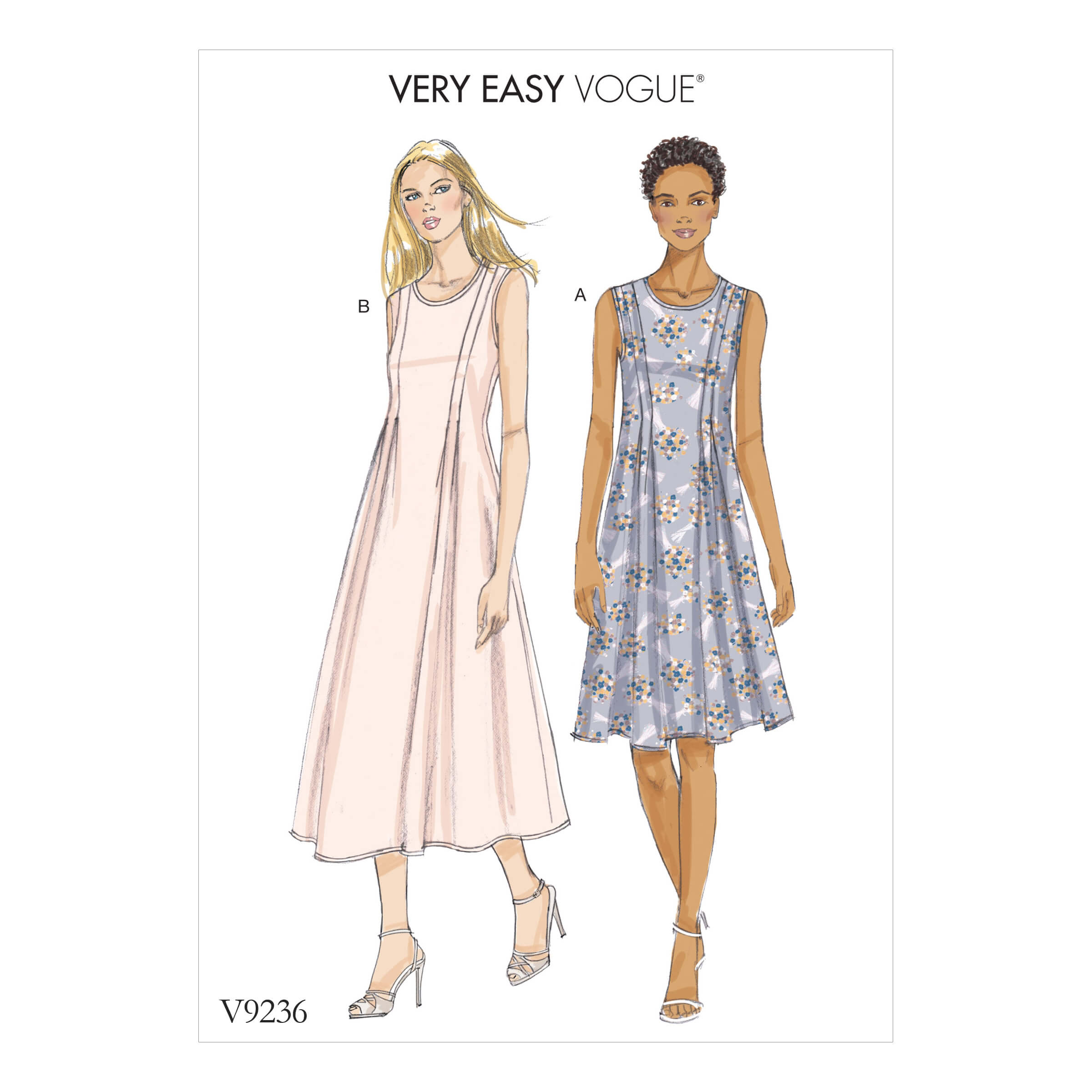 Vogue Patterns V9236 Misses’ Released-Pleat Fit-and-Flare Dresses ...