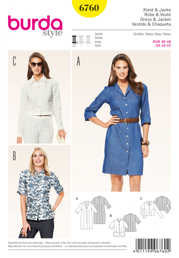 Burda B6760 Dresses Sewing Pattern - Sewdirect Australia