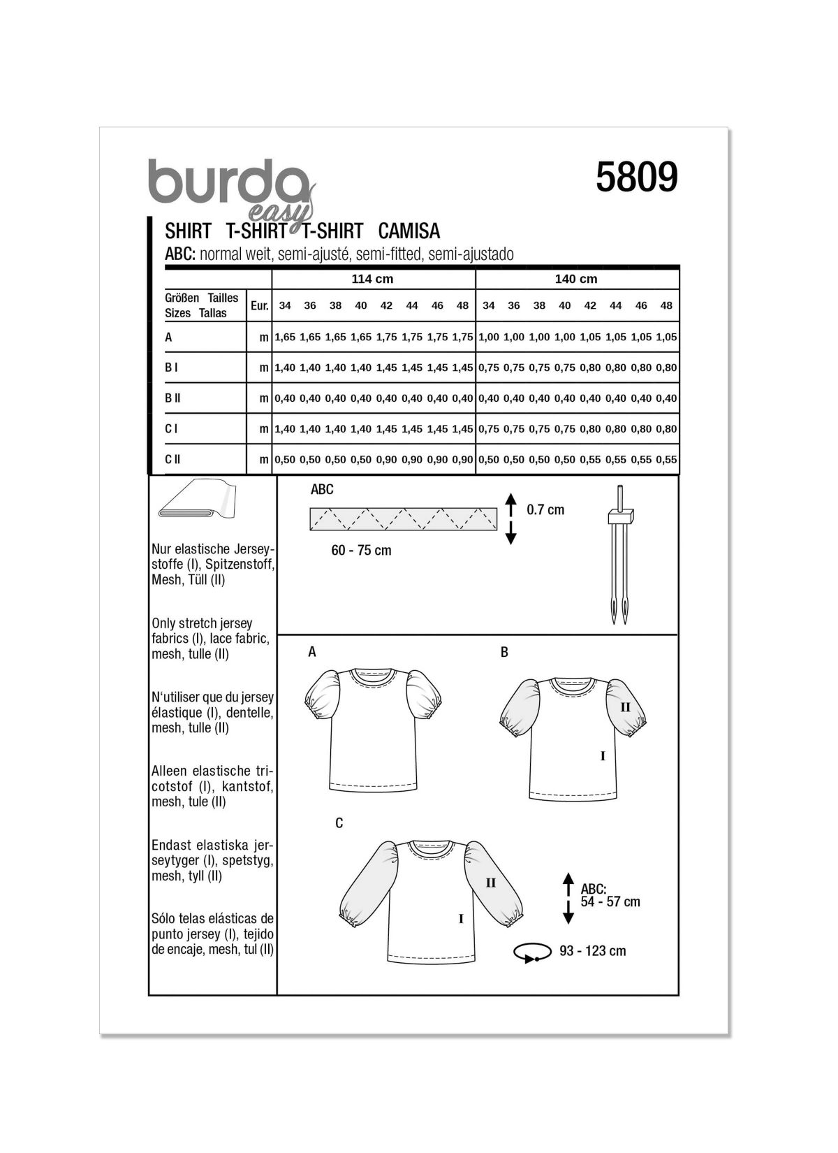 Burda Style pattern B5809 Misses’ Tee-Shirt - Sewdirect Australia