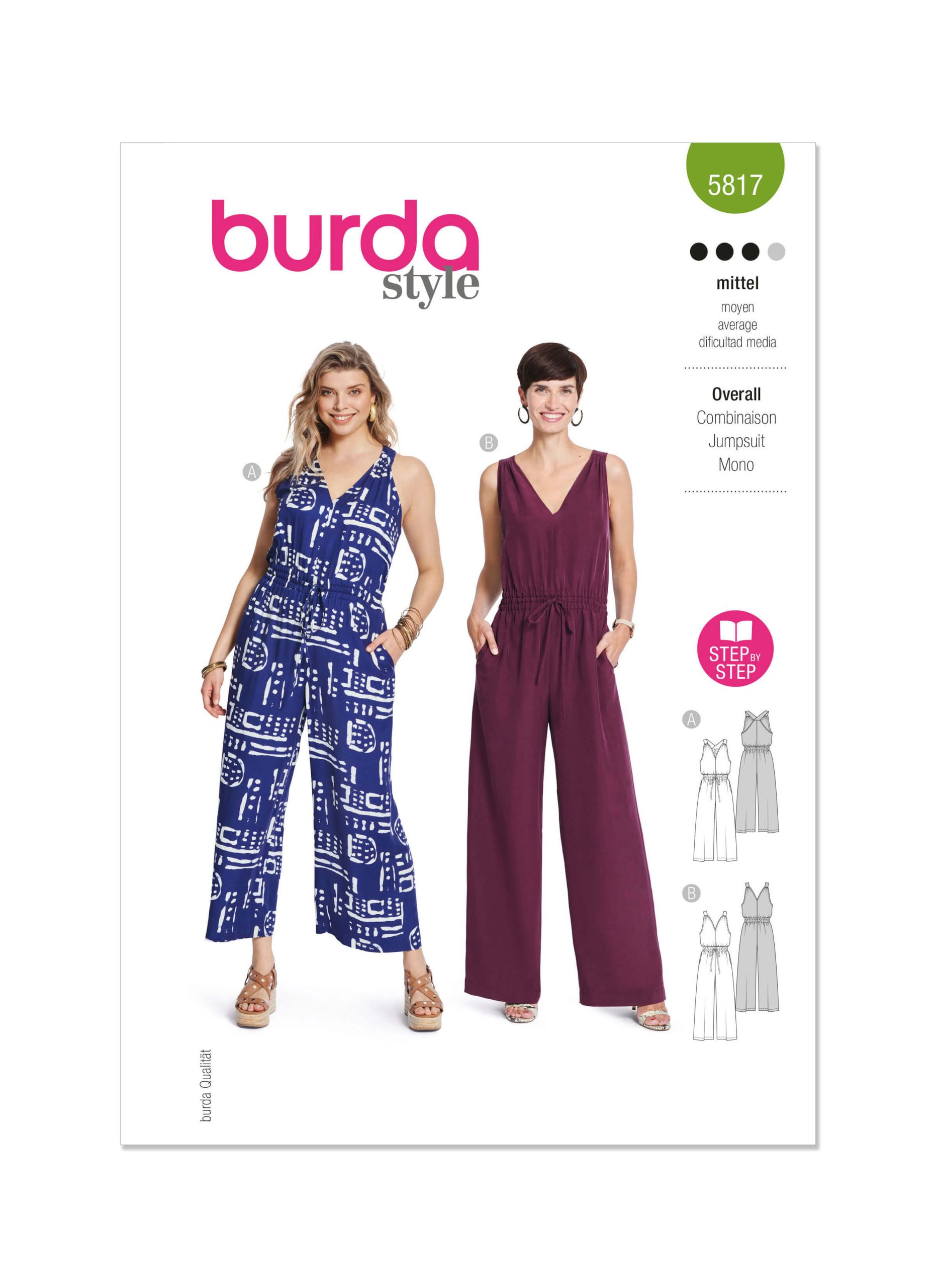 Burda Style pattern B5817 Misses’ Jumpsuits - Sewdirect Australia