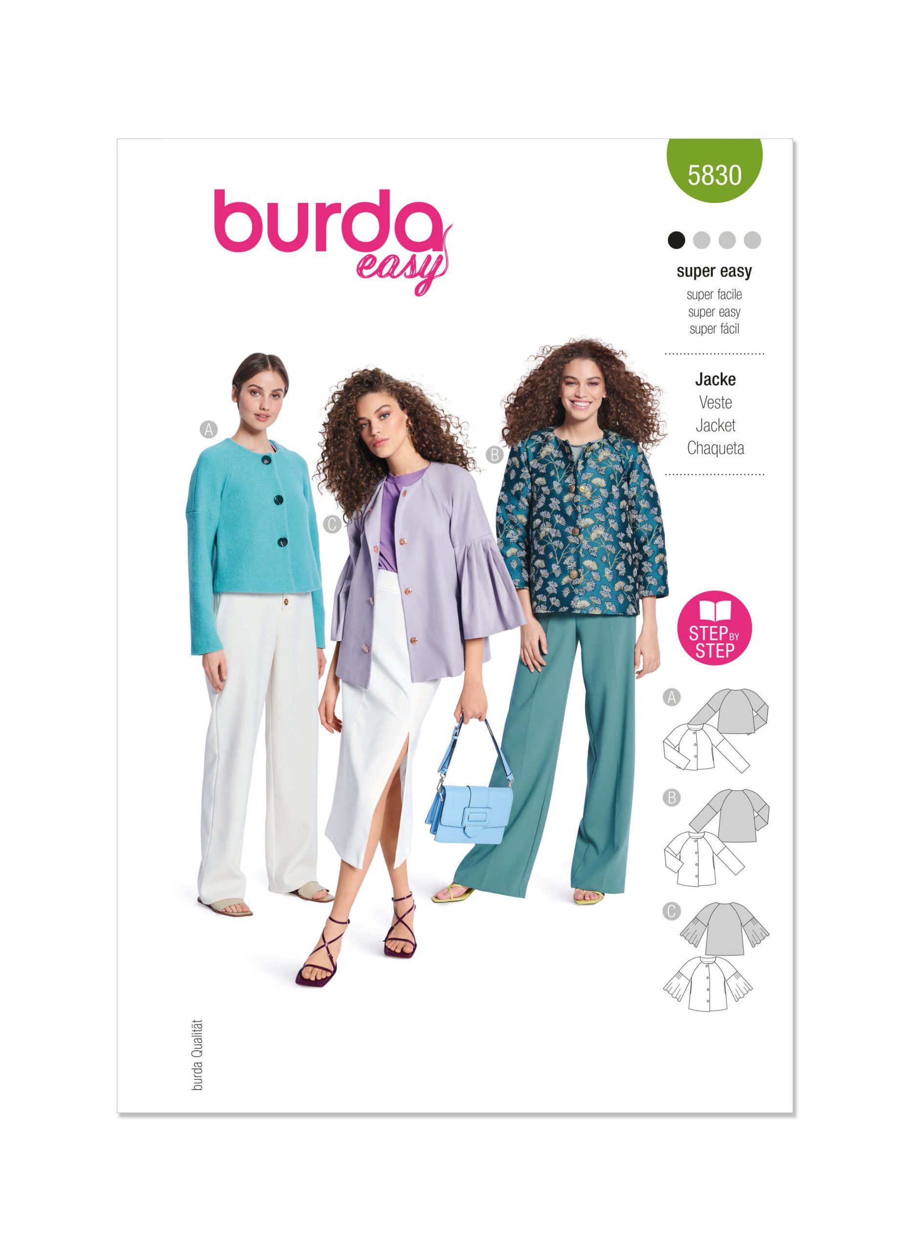 Burda Style pattern B5830 Misses’ Jacket - Sewdirect Australia