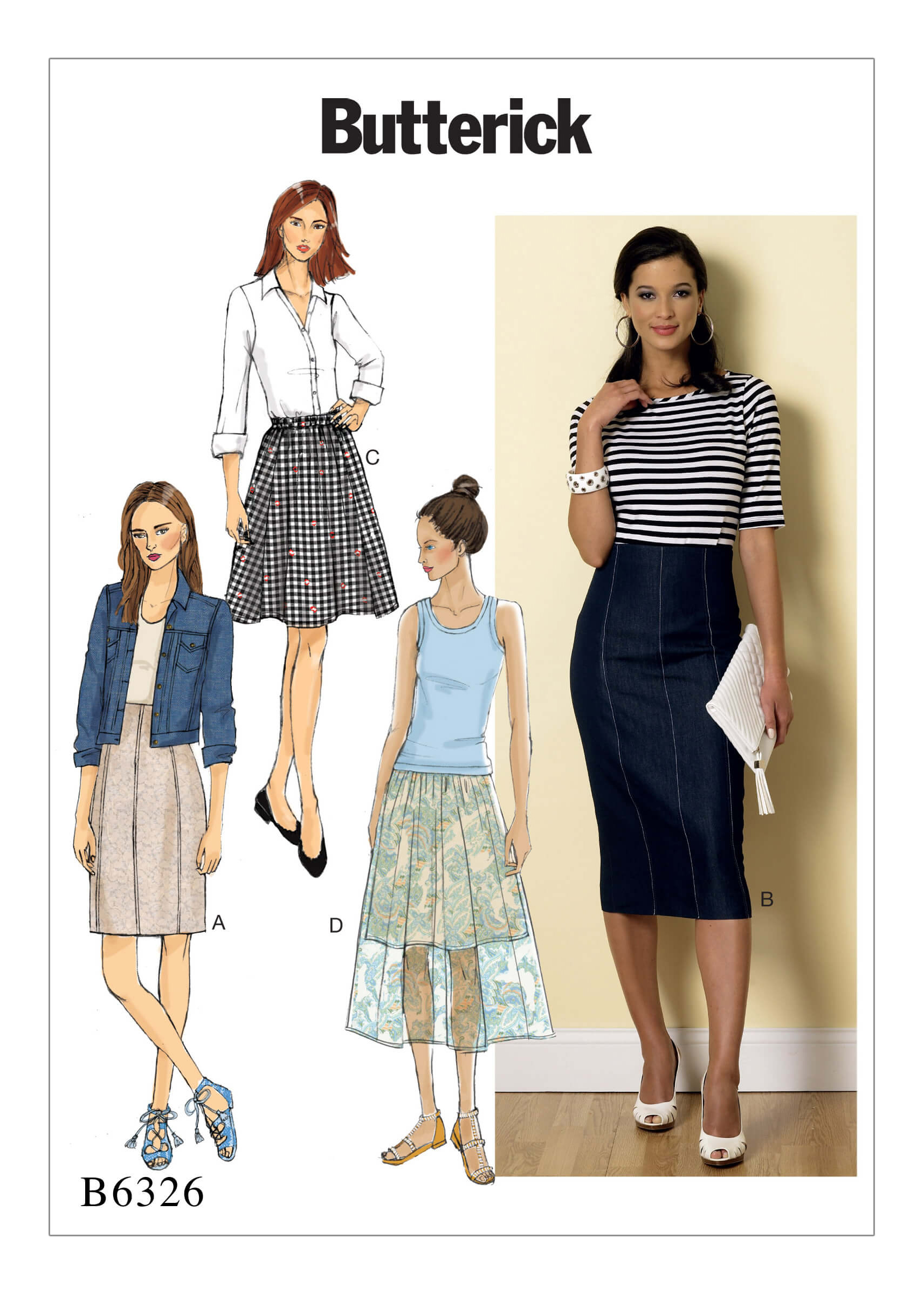 Butterick Sewing Pattern B6326 Misses’ Raised-Waist or Elastic-Waist ...