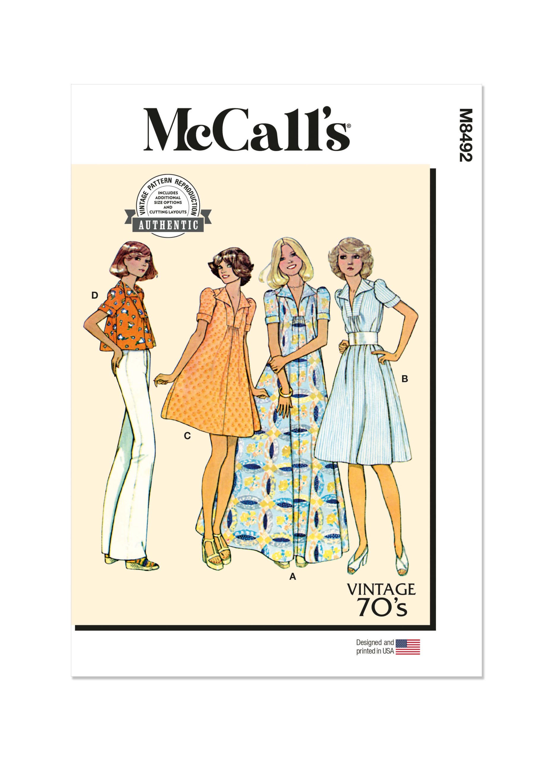 McCall’s Sewing Pattern M8492 Misses’ Dress or Top - Sewdirect Australia