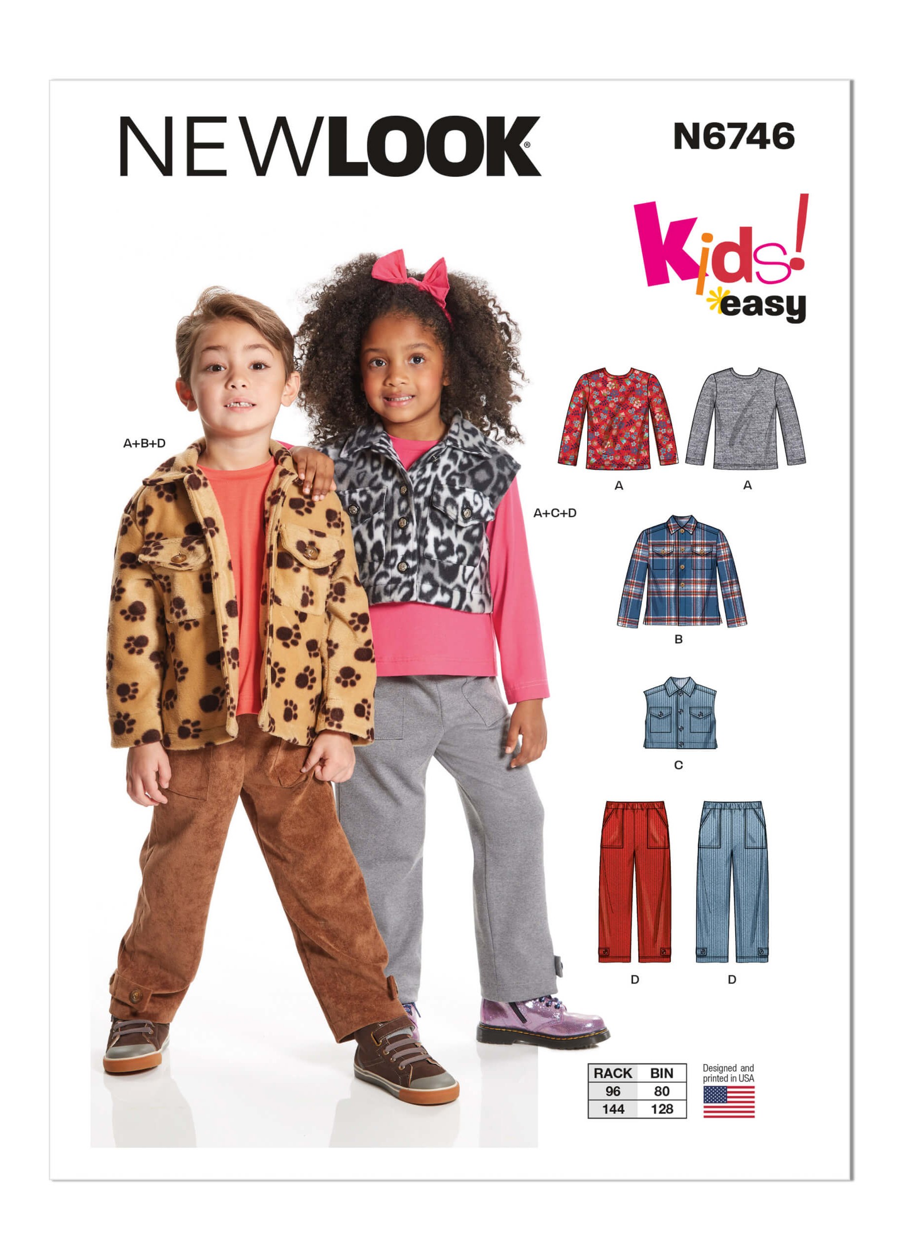 New Look Sewing Pattern N6746 Children’s Knit Top, Jacket, Waistcoat ...
