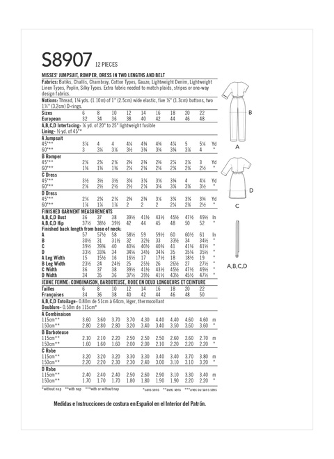 Simplicity Sewing Pattern S8907 Misses’ Jumpsuit, Romper, Dresses, and ...