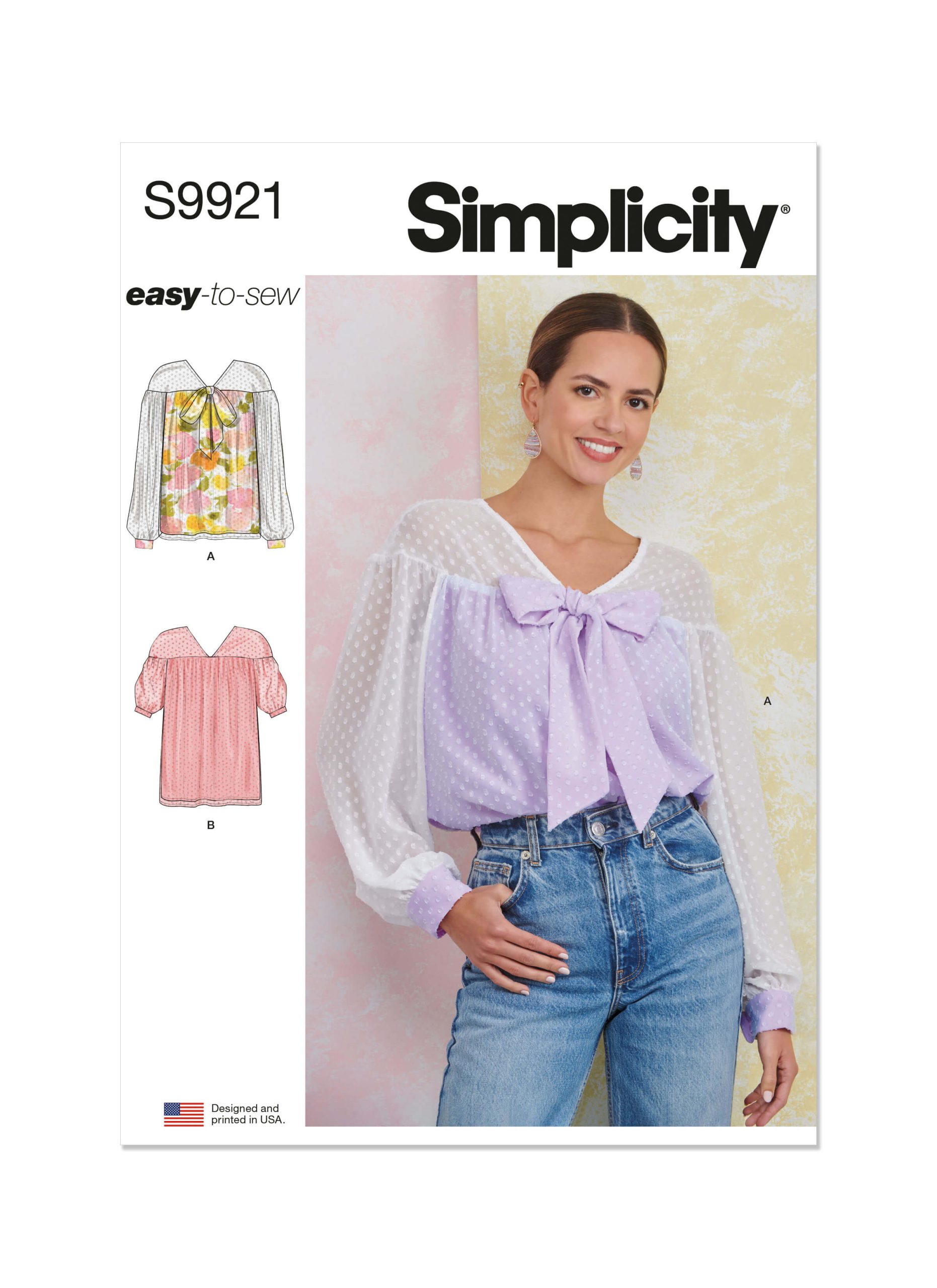 Simplicity Sewing Pattern S9921 Misses’ Top with Sleeve Variations ...