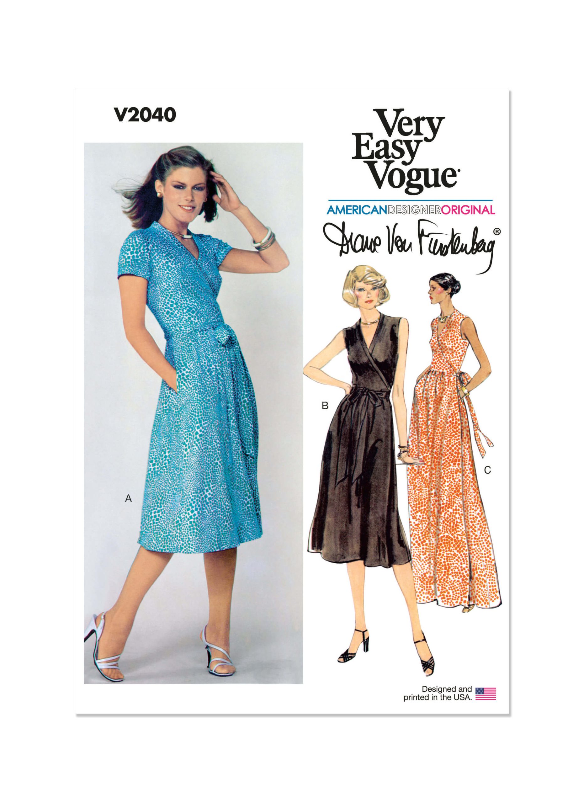 Vogue Patterns V2040 Misses’ Front Wrap Dresses by Diane von ...