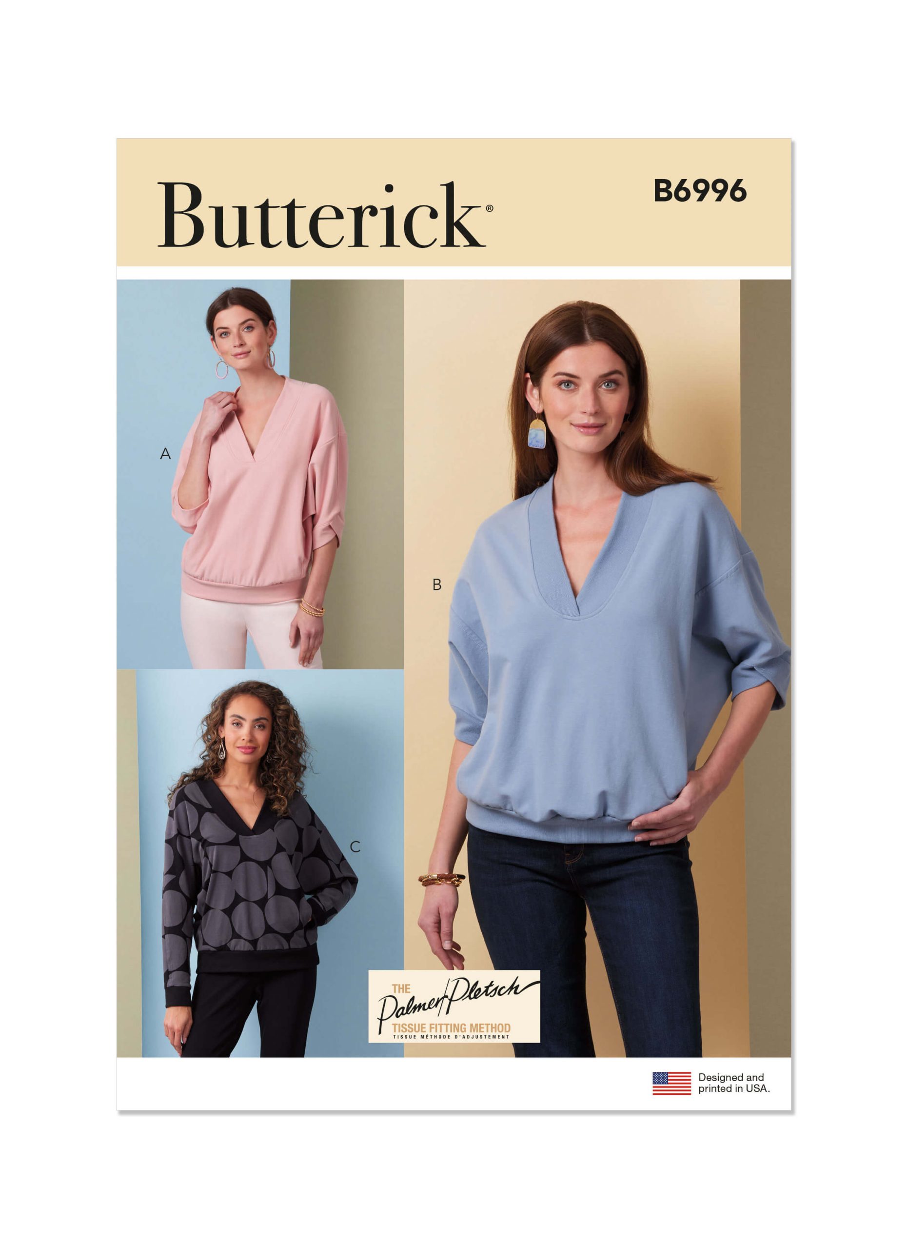 Butterick Sewing Pattern B6996 Misses’ Knit Tops by Palmer/Pletsch ...