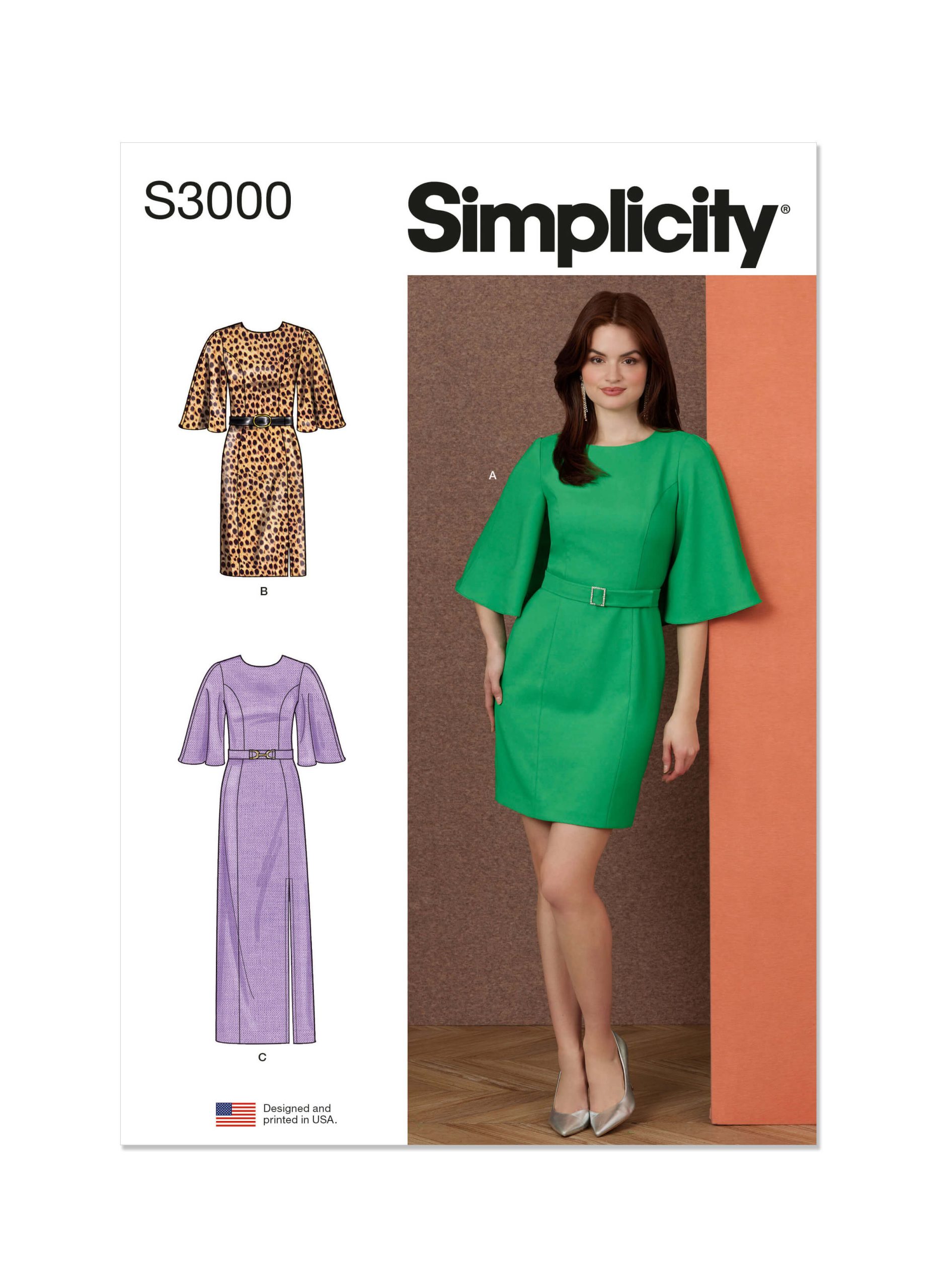 Simplicity Sewing Pattern S3000 Misses’ and Women’s Dress In Three ...