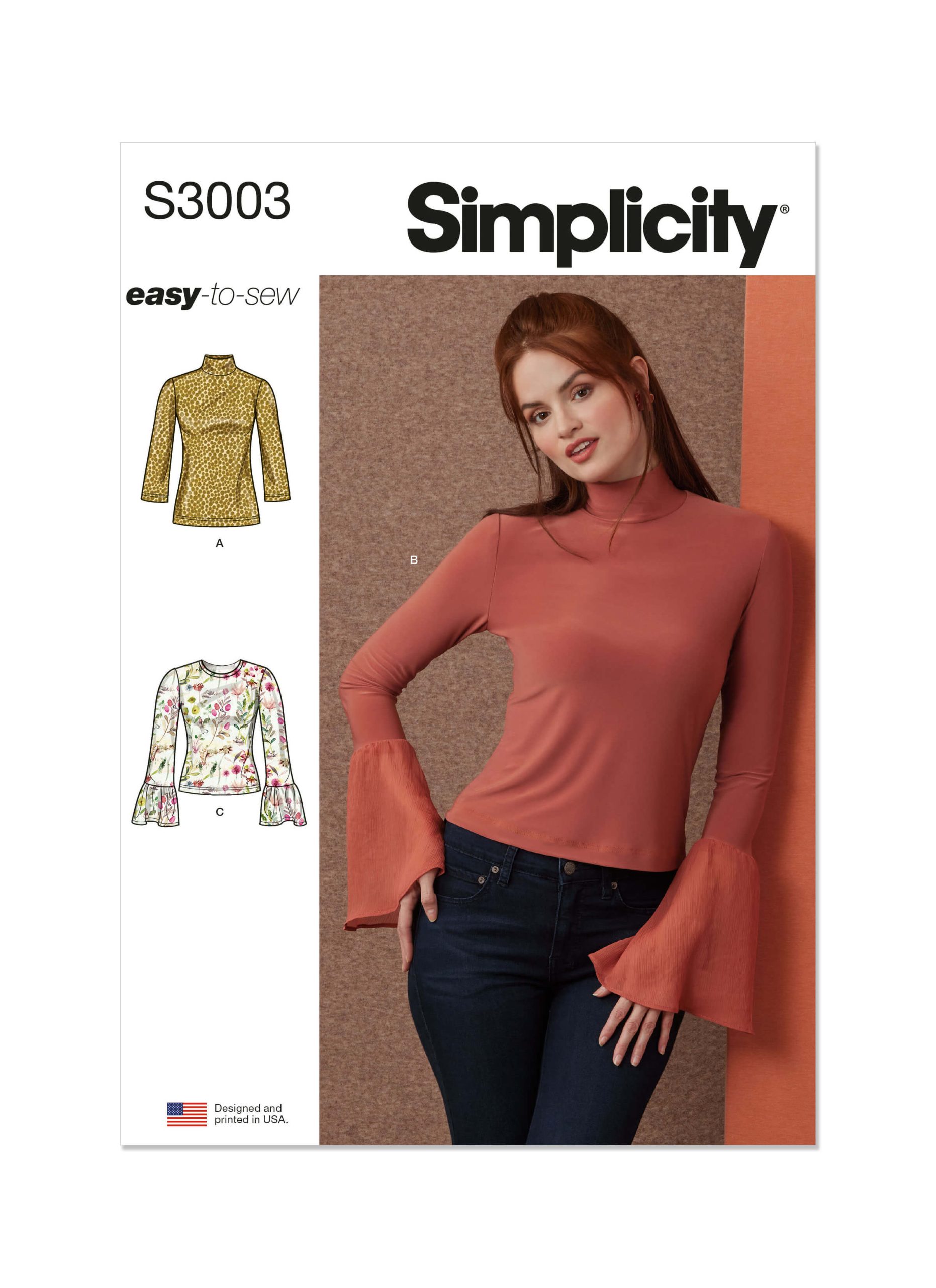 Simplicity Sewing Pattern S3003 Misses’ Knit Tops - Sewdirect Australia