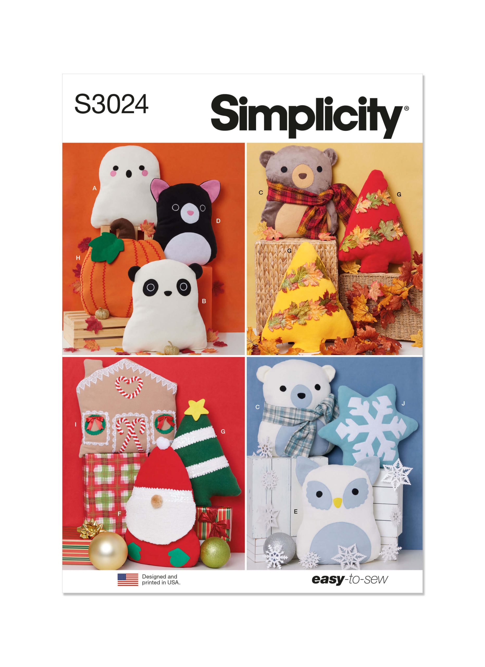 Simplicity Sewing Pattern S3024 Seasonal Throw Pillows - Sewdirect ...