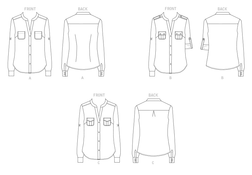 Butterick Sewing Pattern B6856 Misses’ Shirt Palmer/Pletsch - Sewdirect ...