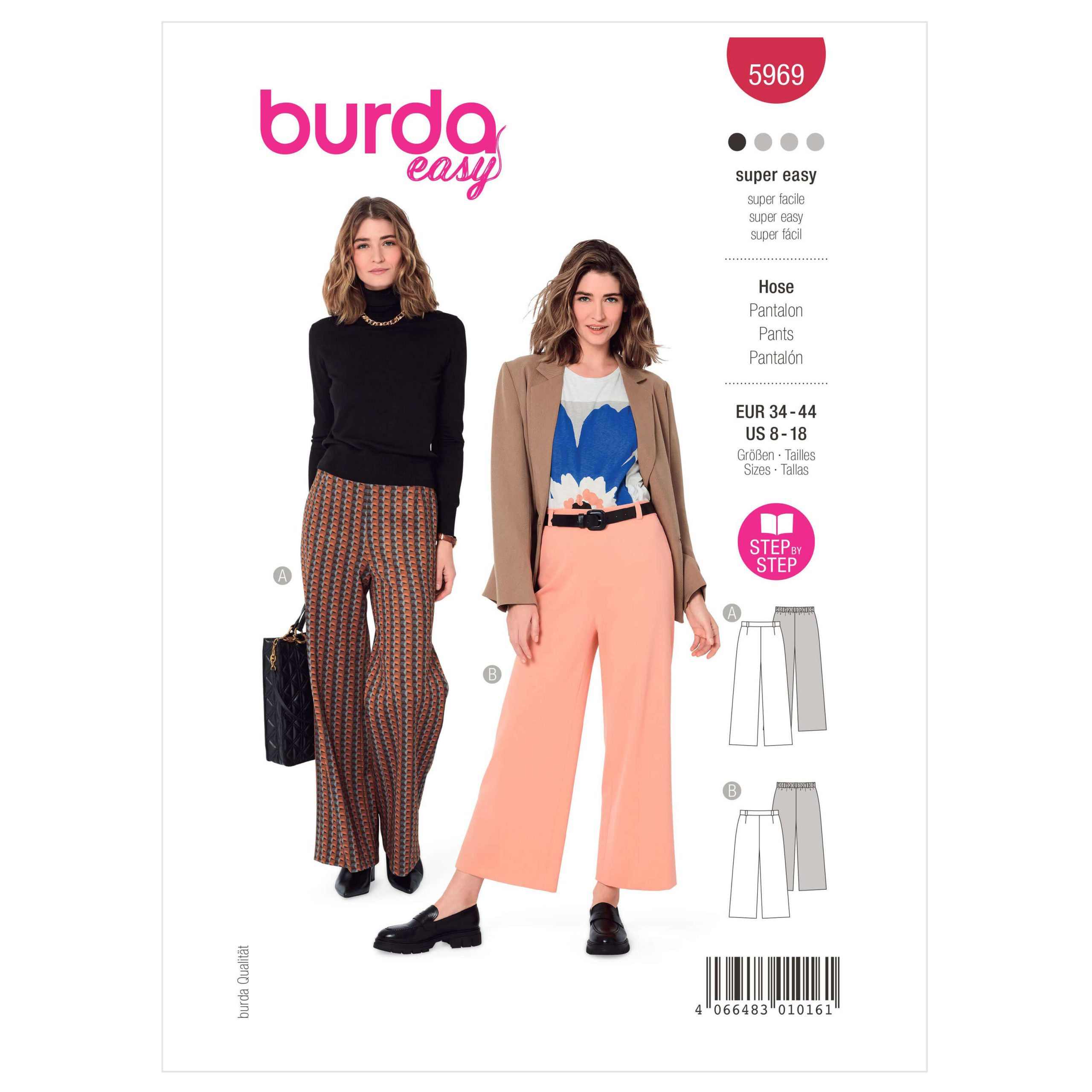 Burda Style Pattern B5969 Misses’ Wide Leg Trousers - Sewdirect Australia