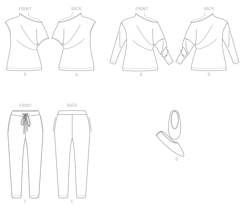 Vogue Patterns V1835 Misses’ Tops, Trousers and Slippers - Sewdirect ...