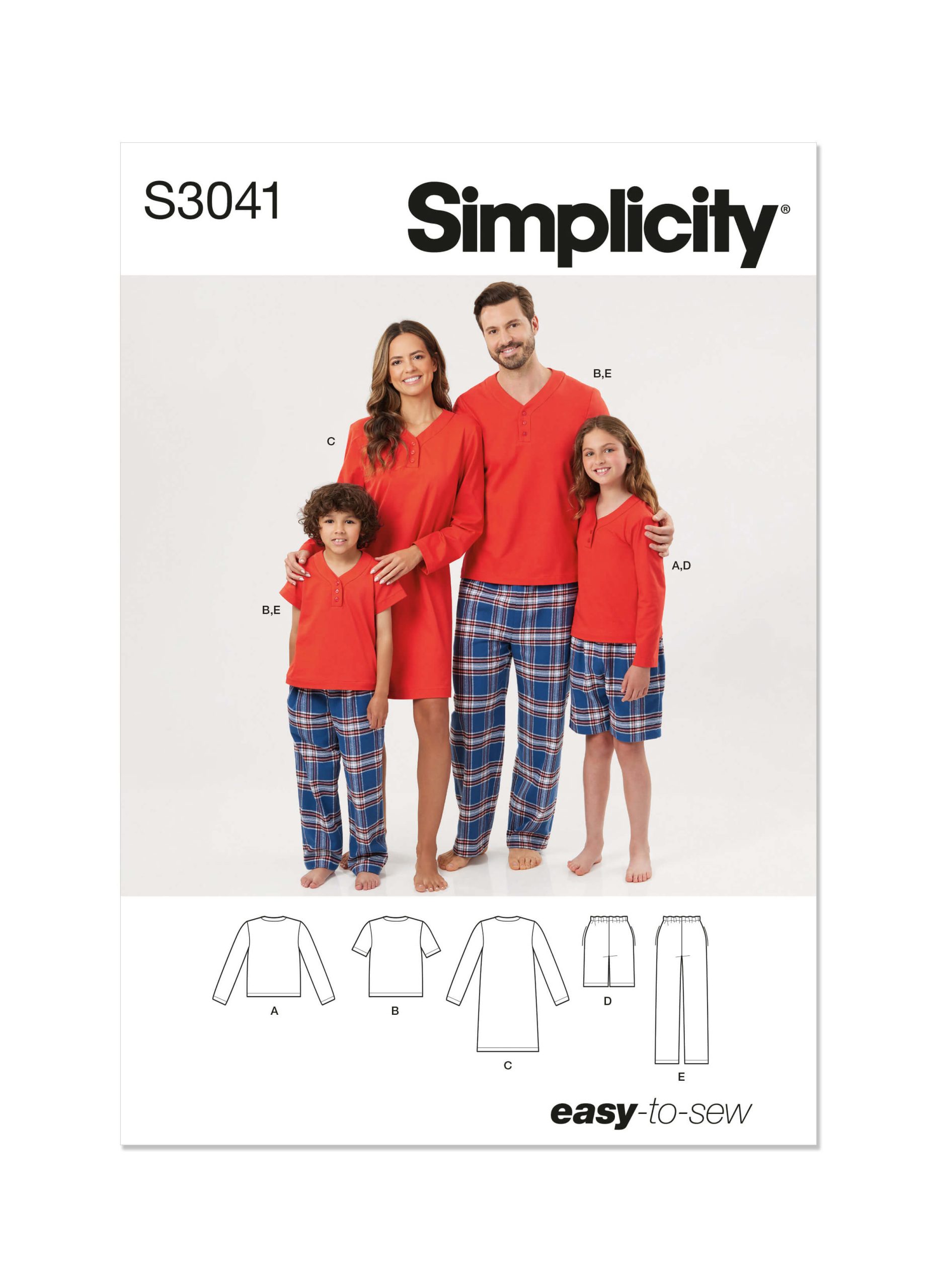 Simplicity Sewing Pattern S3041 Children’s, Teens’ and Adults’ Lounge ...