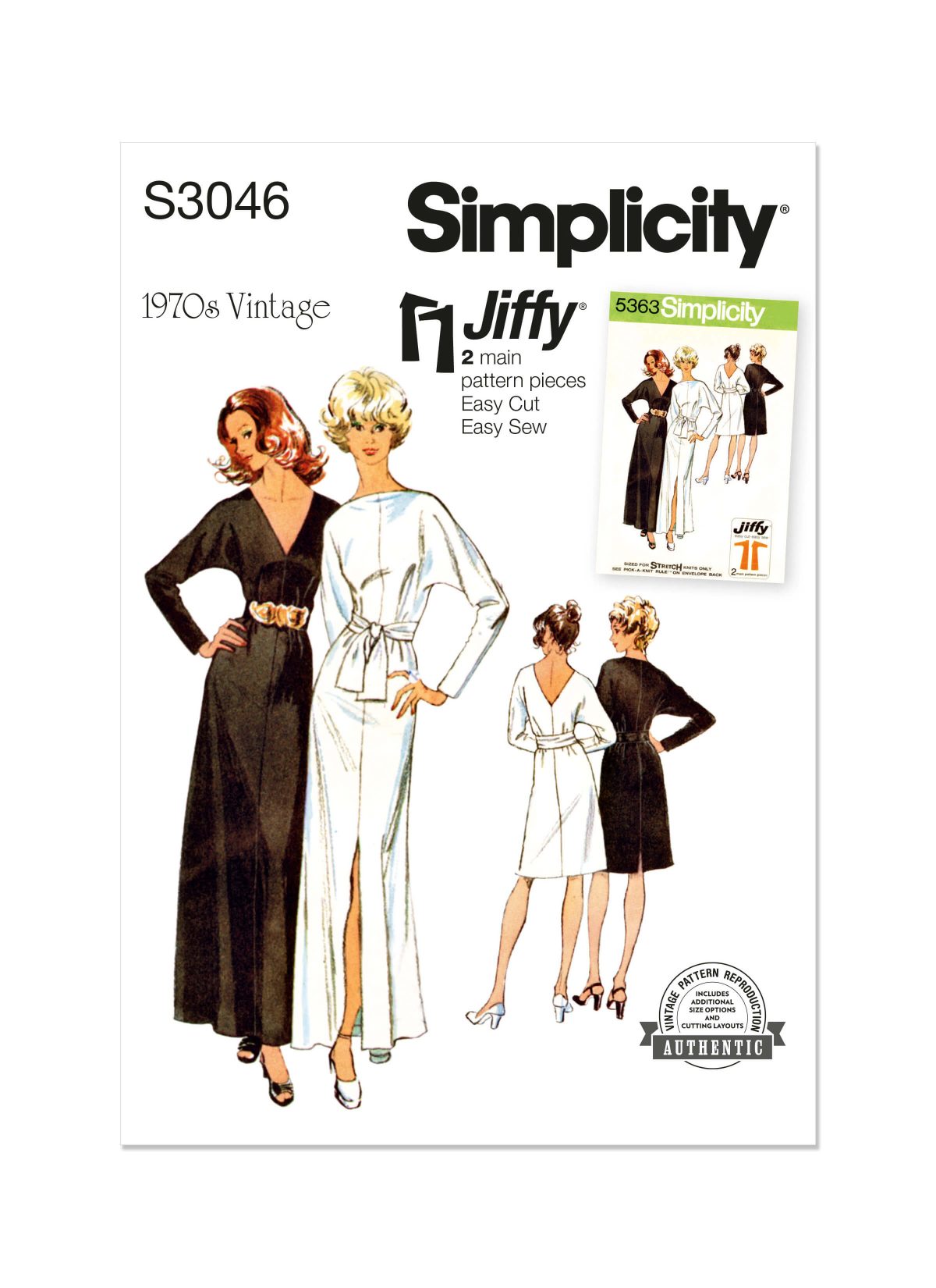 Simplicity Sewing Pattern S3046 Misses’ Knit Dress in Two Lengths Worn ...