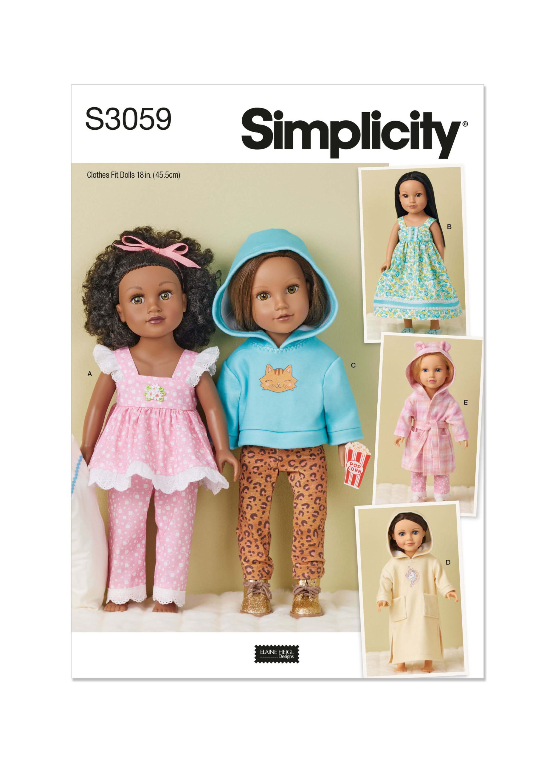 Simplicity Sewing Pattern S3059 18″ Doll Clothes by Elaine Heigl ...