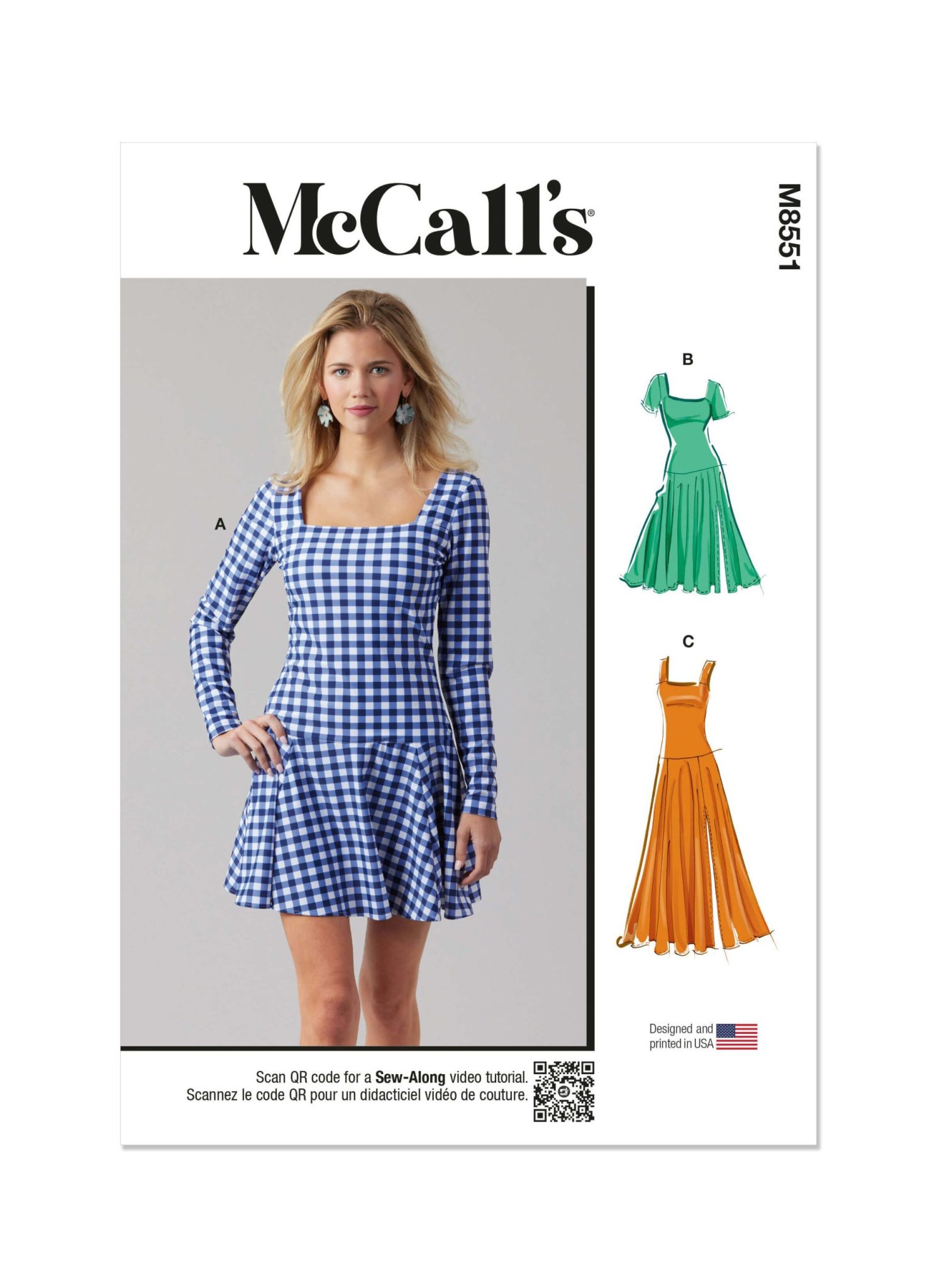 McCall’s Sewing Pattern M8551 Misses’ and Miss Petite Knit Dresses ...
