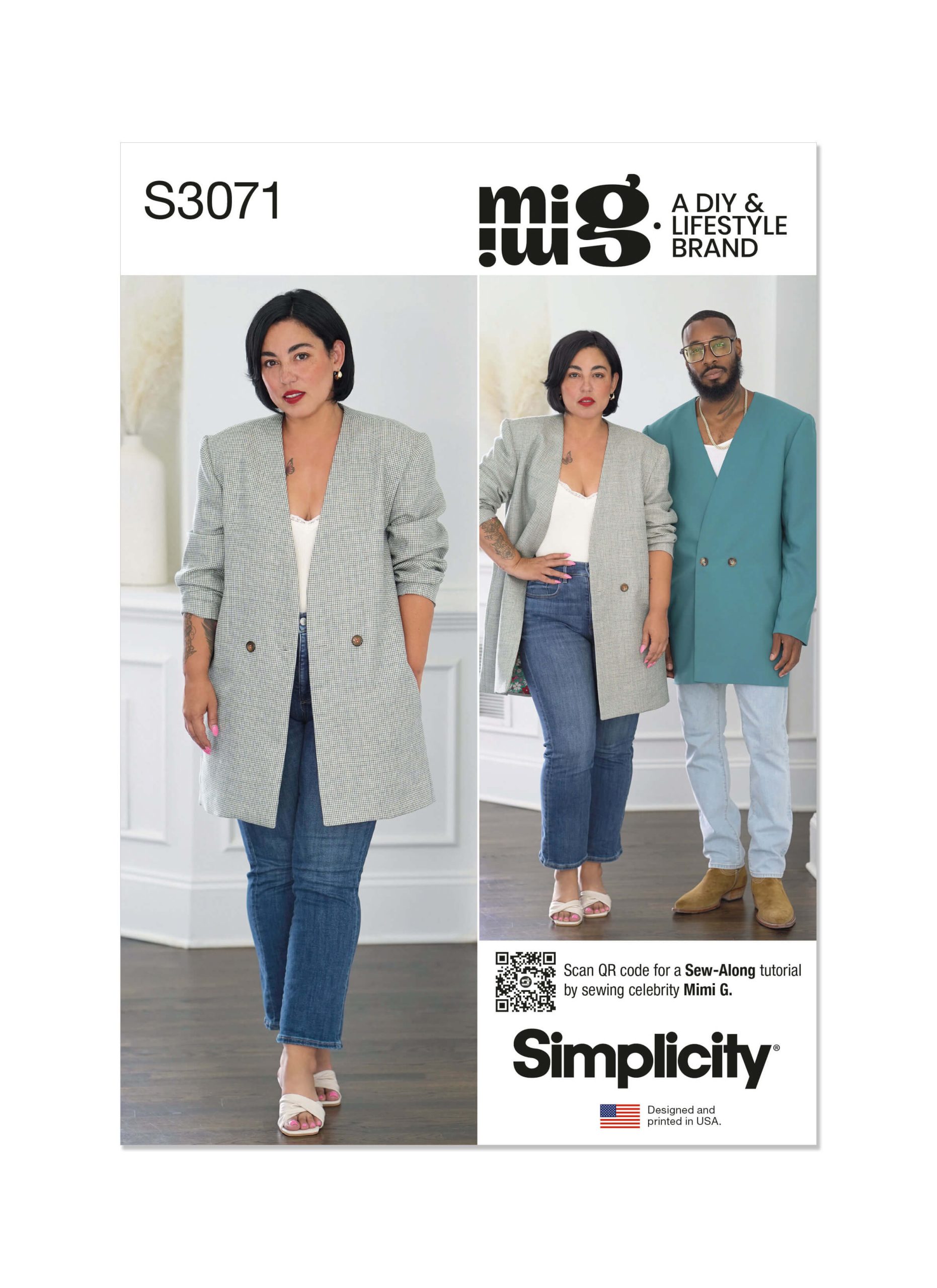 Simplicity Sewing Pattern S3071 Unisex Blazer by Mimi G Style ...