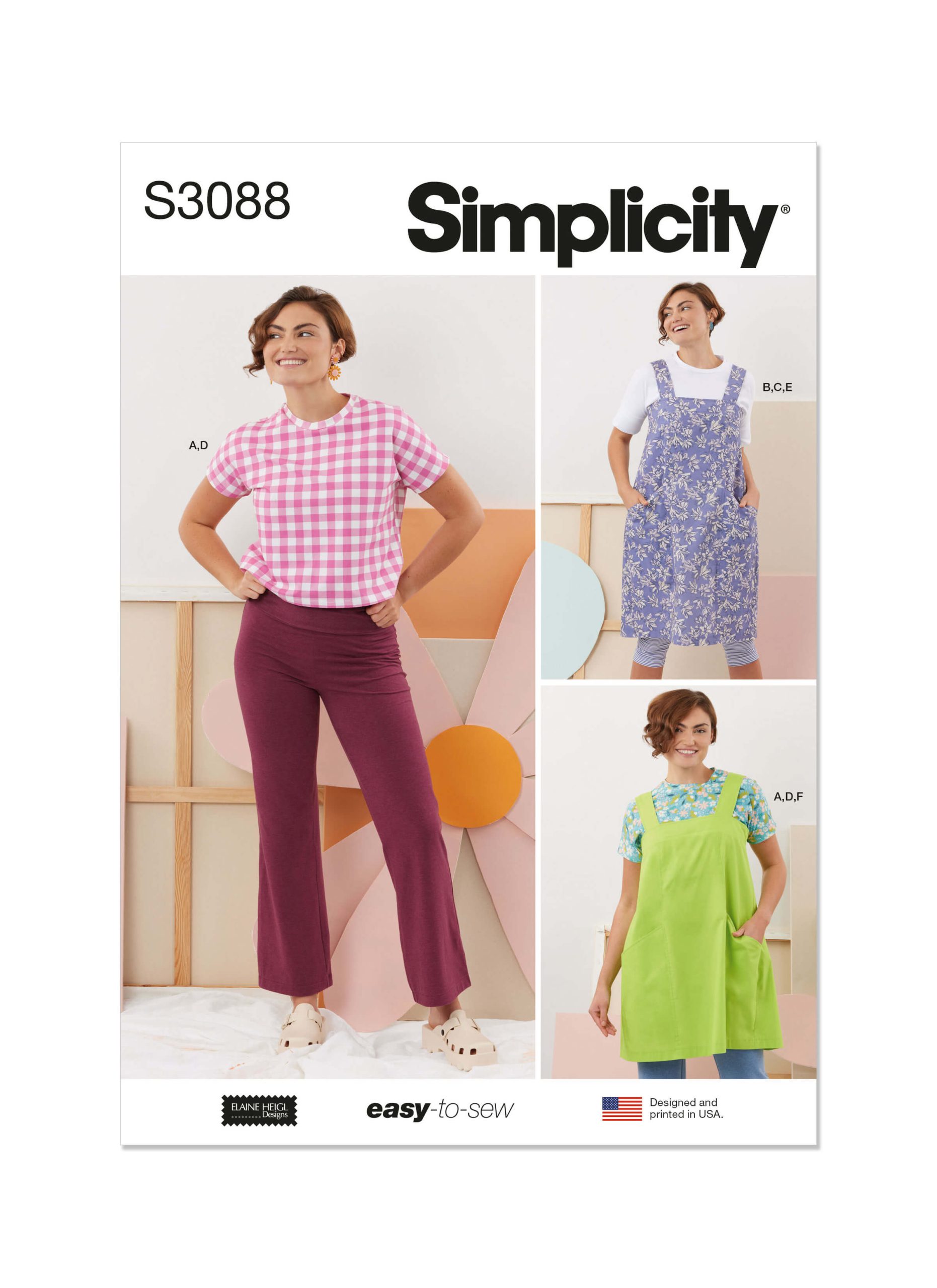 Simplicity Sewing Pattern S3088 Misses’ Tops, Trousers and Apron ...