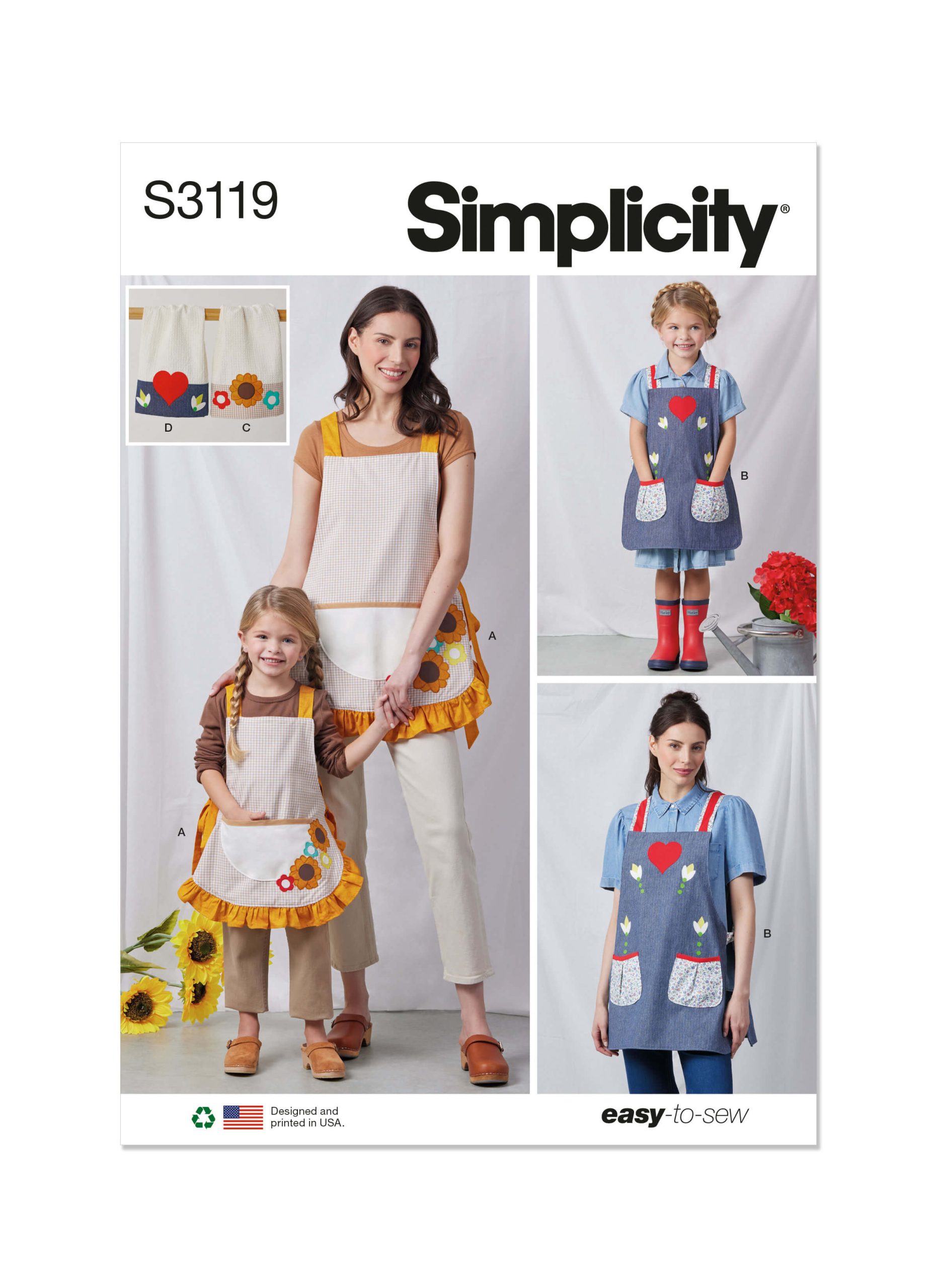 Simplicity Sewing Pattern S3119 Children and Misses’ Aprons and Kitchen ...