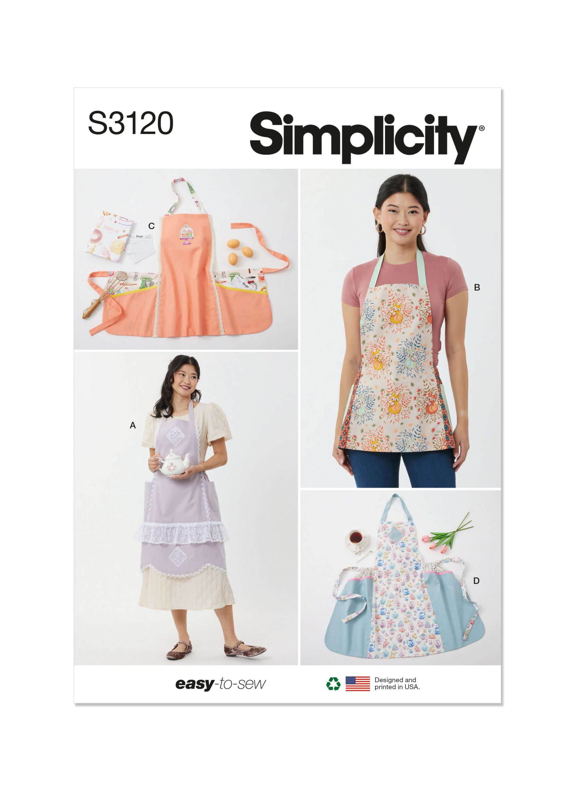 Simplicity Sewing Pattern S3120 Misses’ Apron in Two Lengths ...