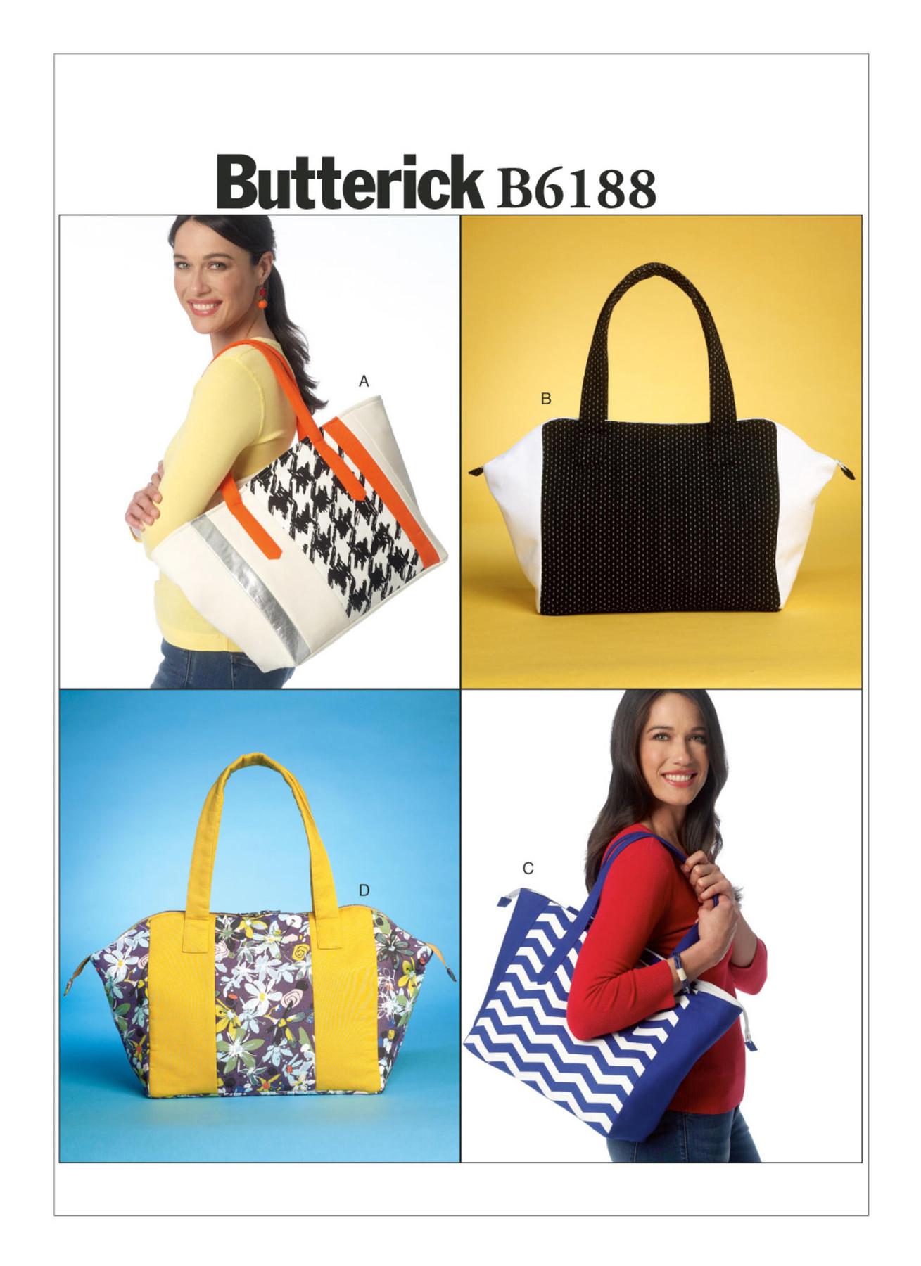 Butterick Sewing Pattern B6188 Tote Bags in Four Styles - Sewdirect ...