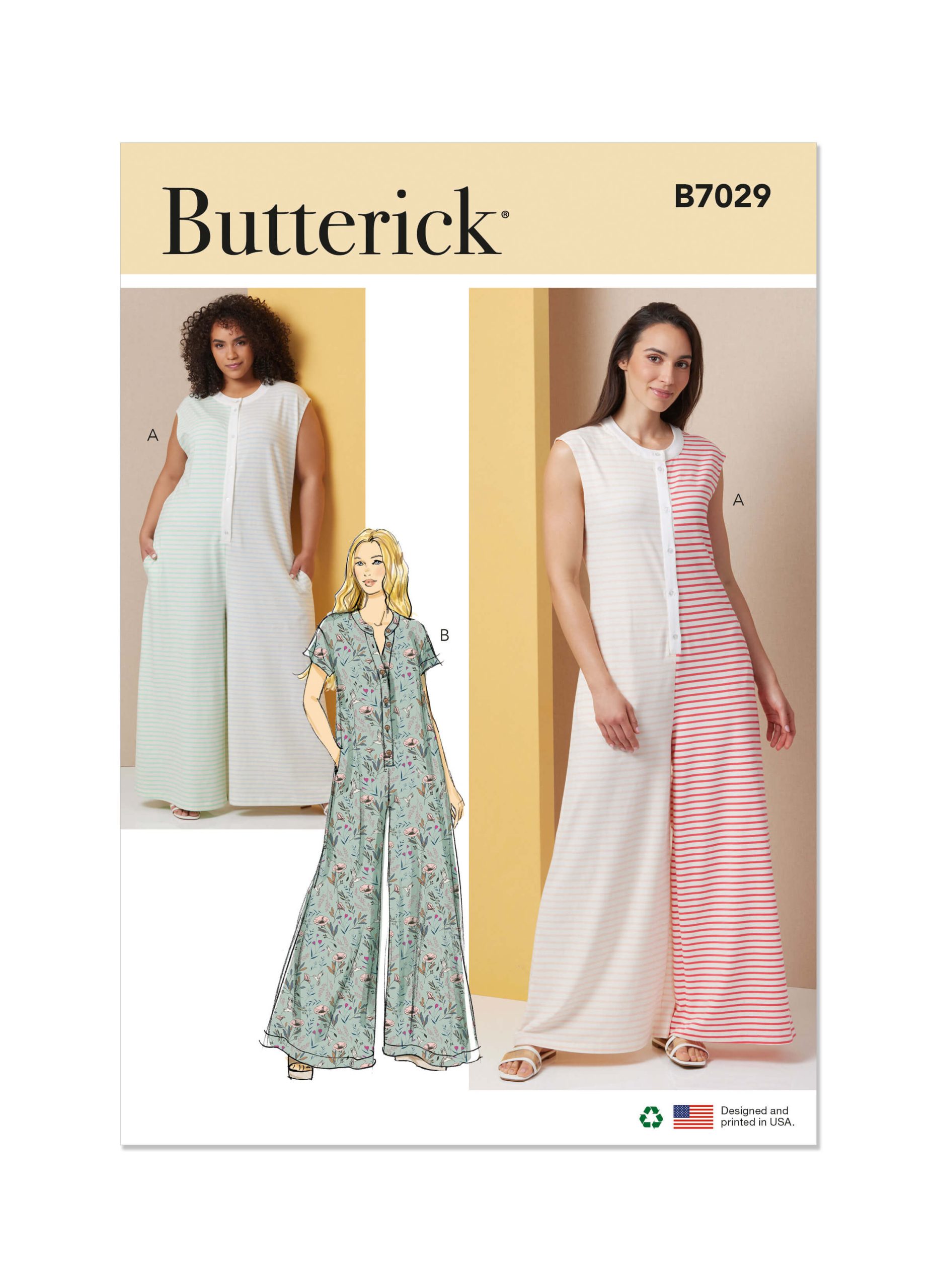 Butterick Sewing Pattern B7029 Misses’ and Women’s Knit Jumpsuits ...