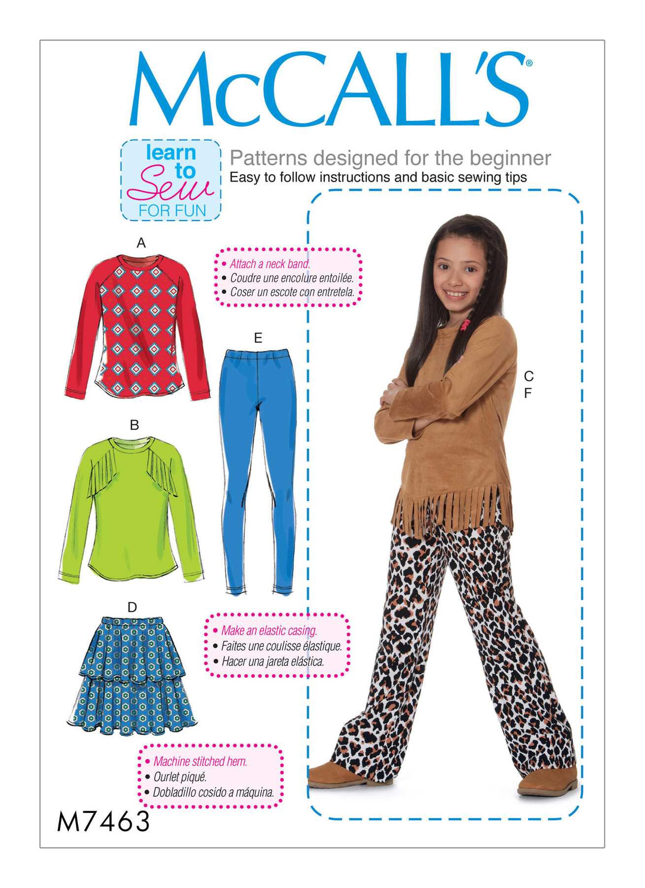McCall’s Sewing Pattern M7463 Girls’/Girls’ Plus Raglan Sleeve Tops ...