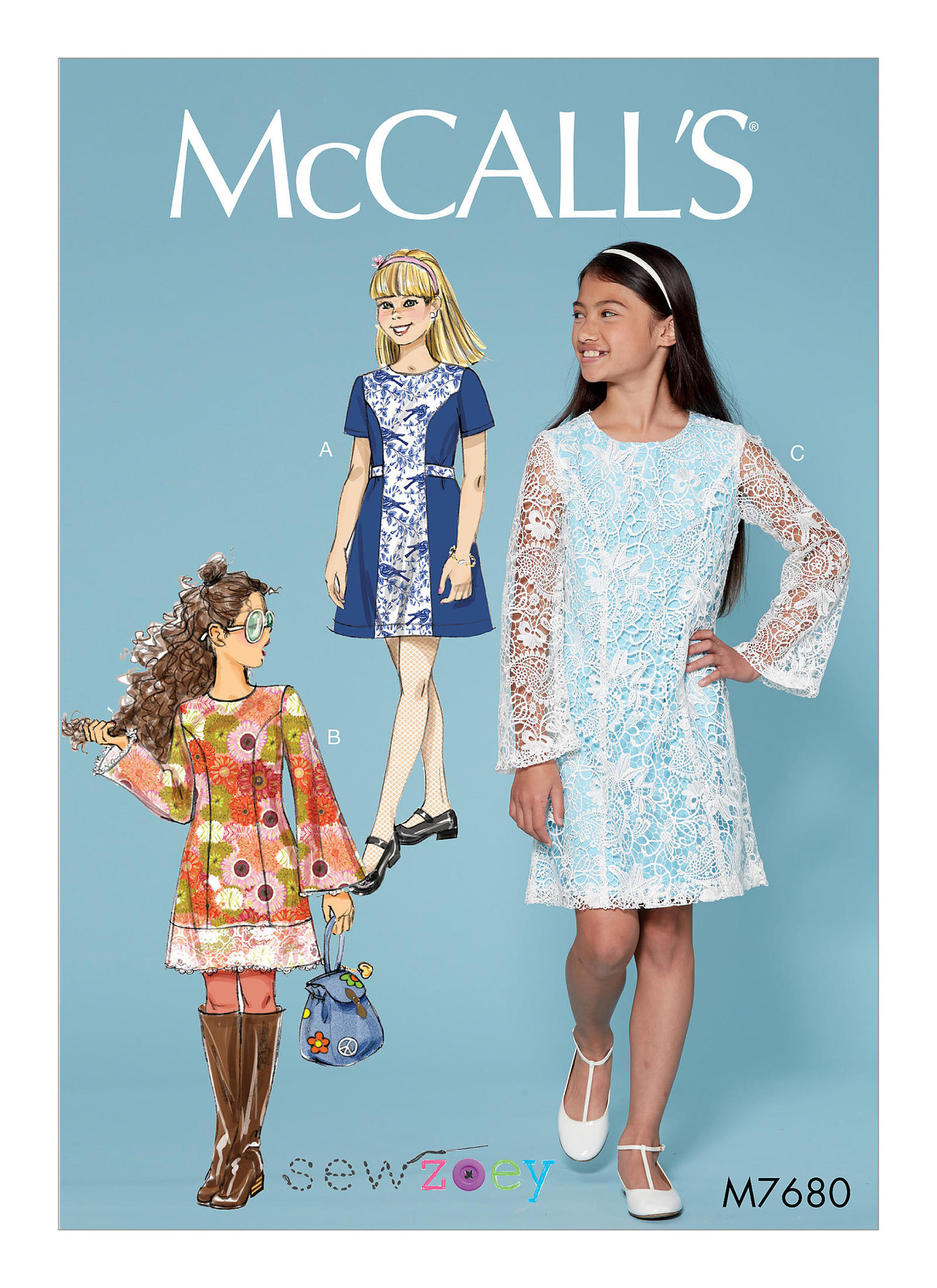 McCall’s Sewing Pattern M7680 Girls’ Princess Seam Dresses with ...