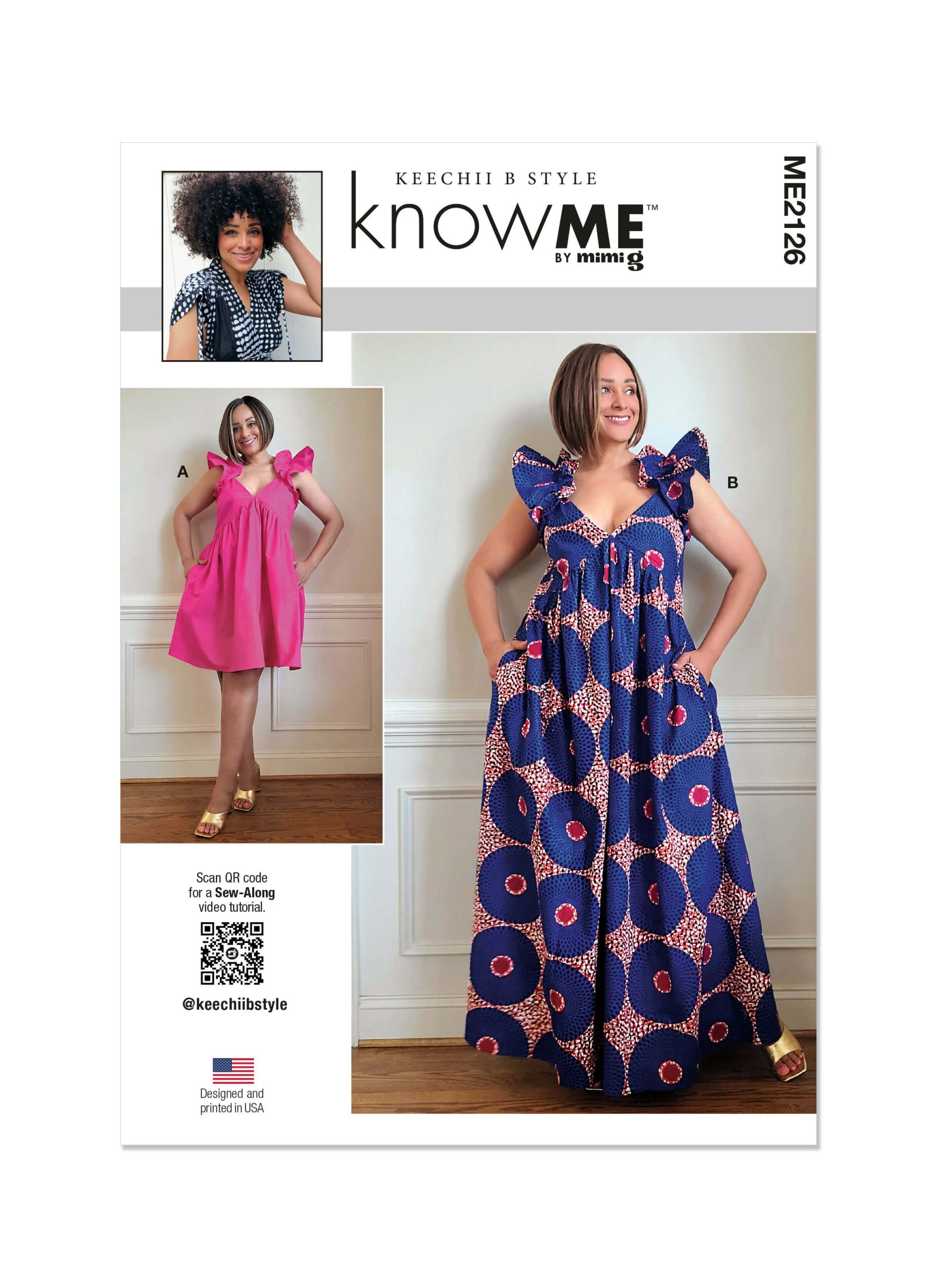 Know Me Sewing Pattern ME2126 Misses’ Dress in Two Lengths by Keechii B ...