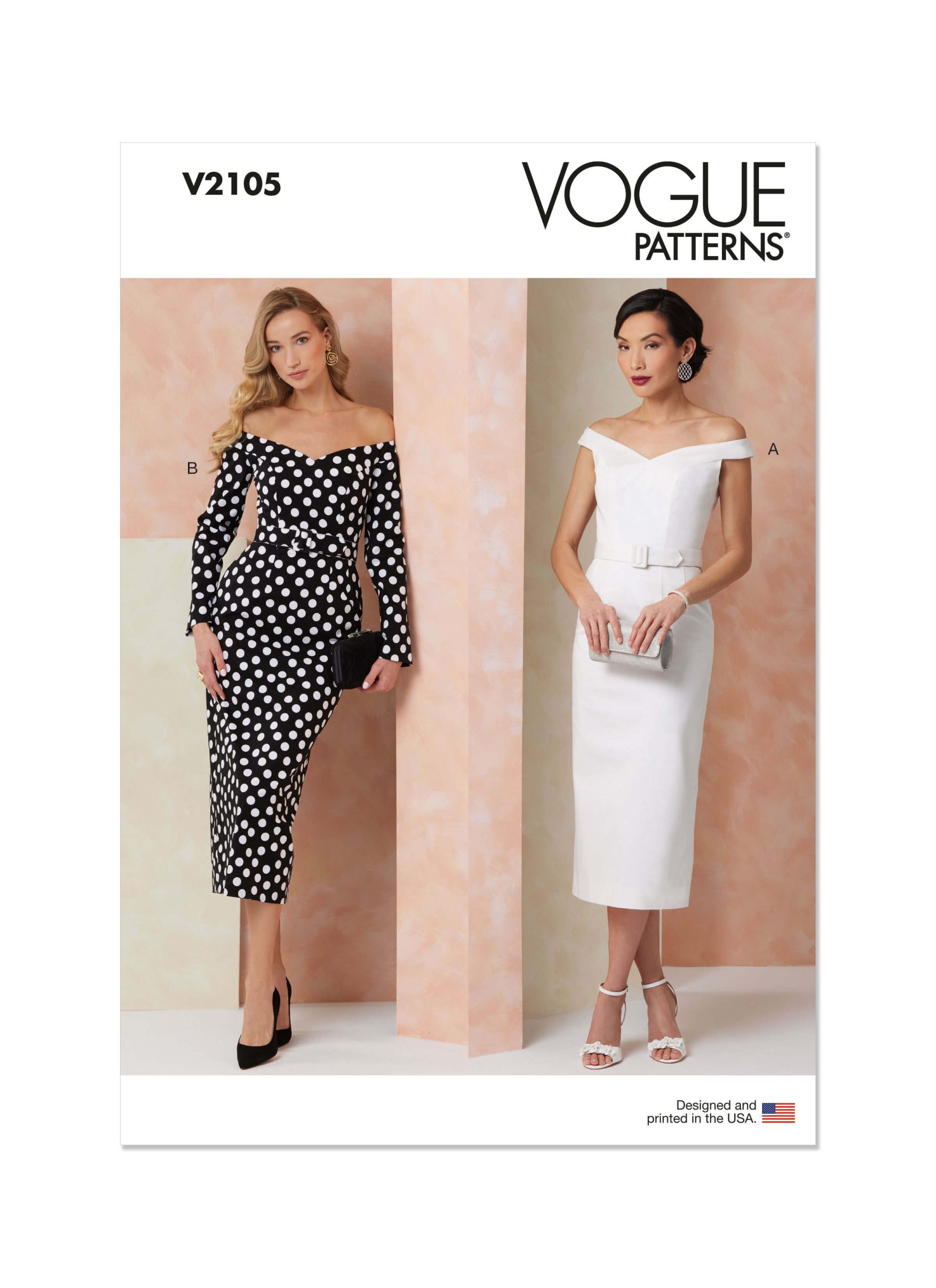 Vogue Sewing Pattern V2105 Misses’ Dress with Petite Lines and Belt ...