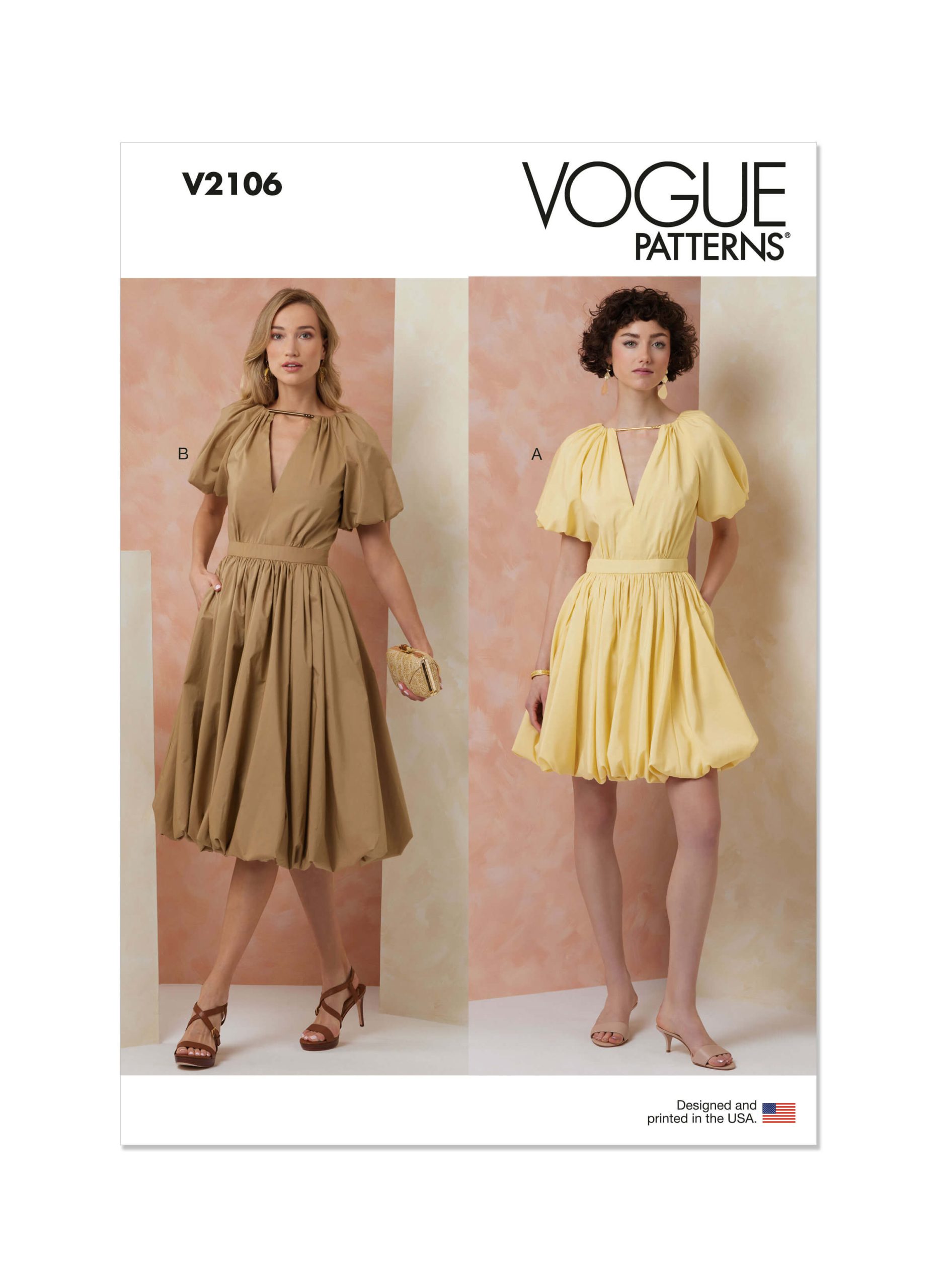 Vogue Sewing Pattern V2106 Misses’ Dress in Two Lengths - Sewdirect ...