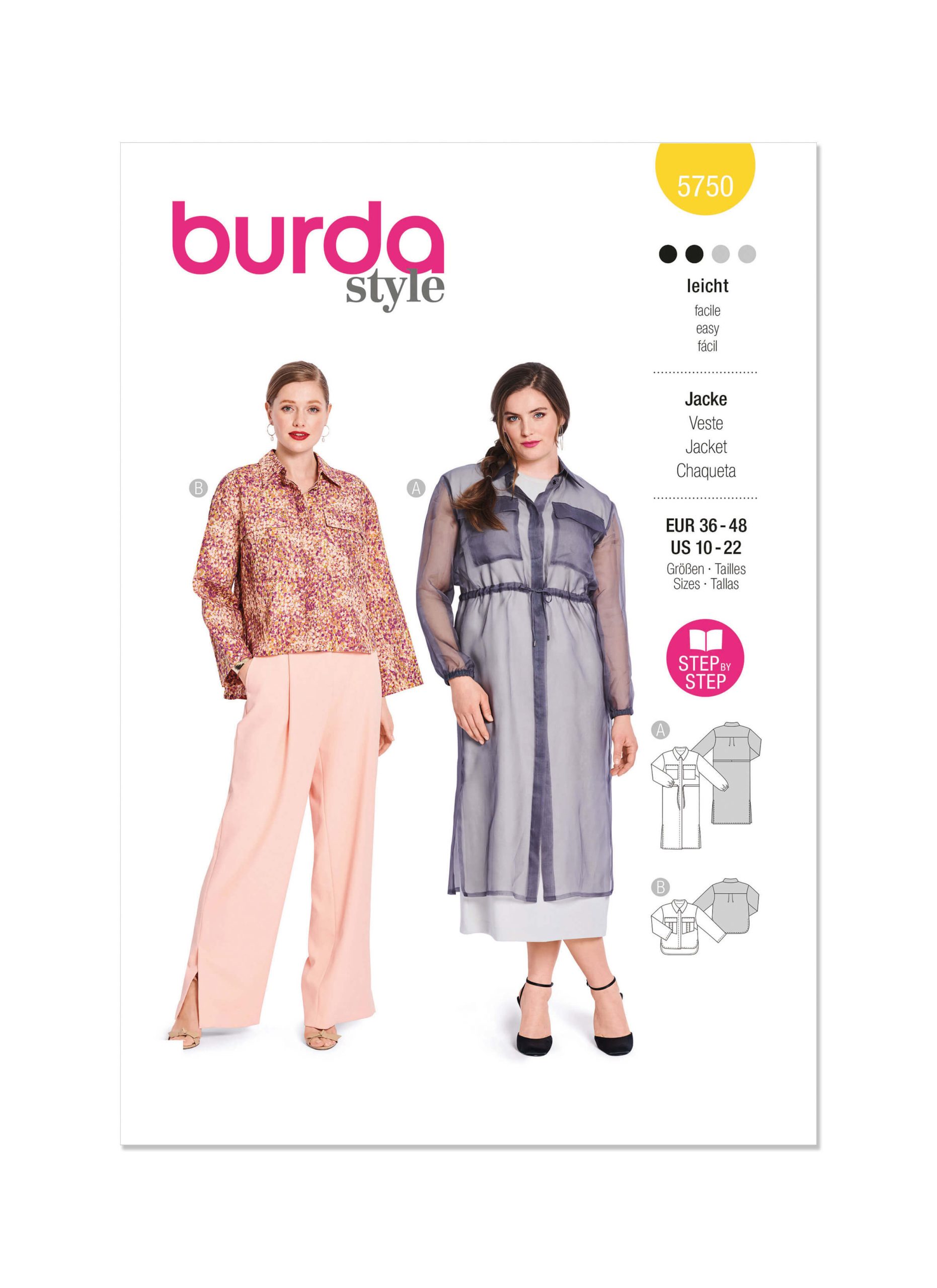Burda Style Sewing Pattern 5750 Misses’ Jacket - Sewdirect Australia