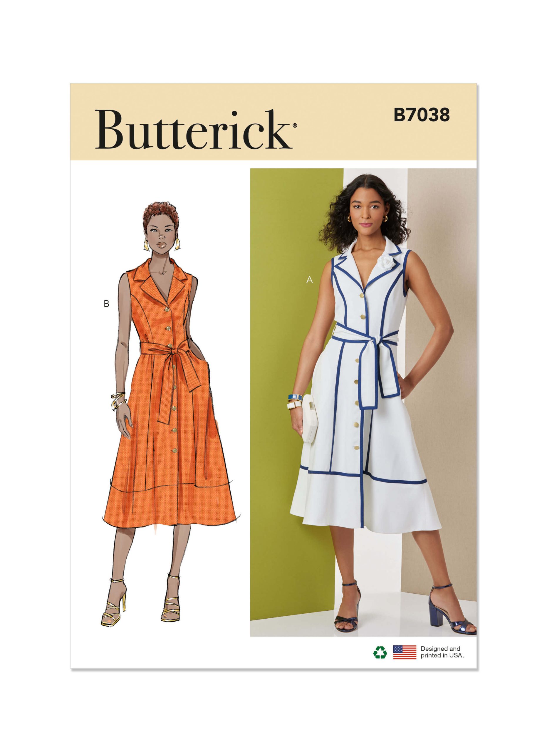 Butterick Sewing Pattern B7038 Misses’ Dress and Tie Belt - Sewdirect ...