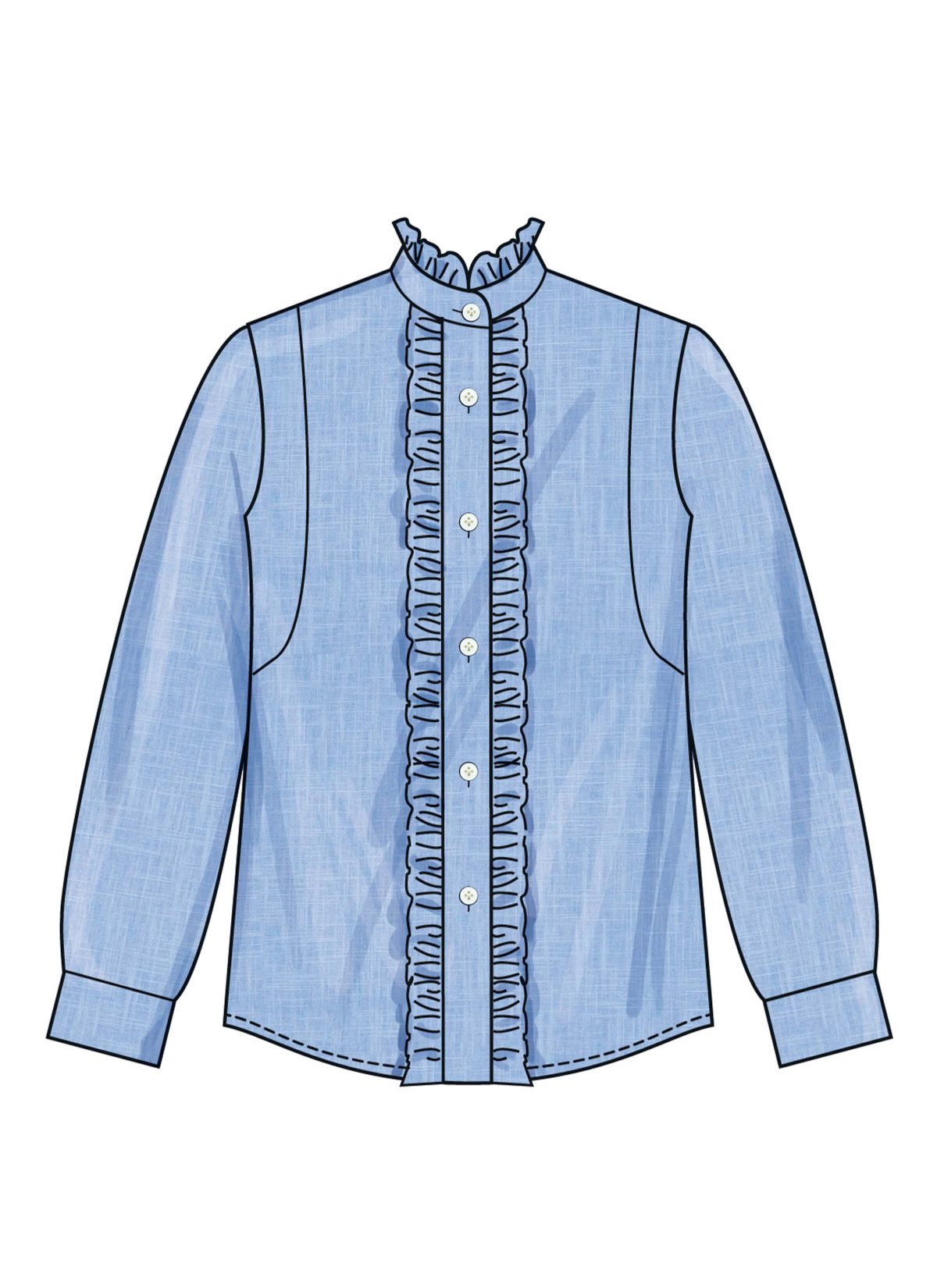 Simplicity Sewing Pattern S3134 Misses’ Ruffled Button Front Top with ...