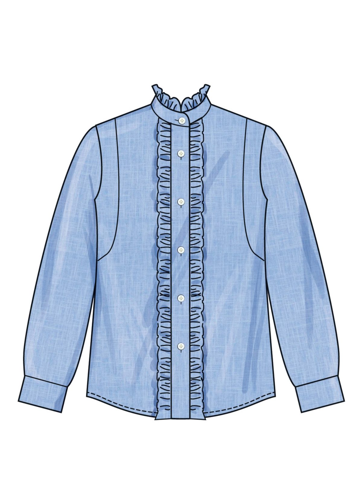 Simplicity Sewing Pattern S3134 Misses’ Ruffled Button Front Top with ...