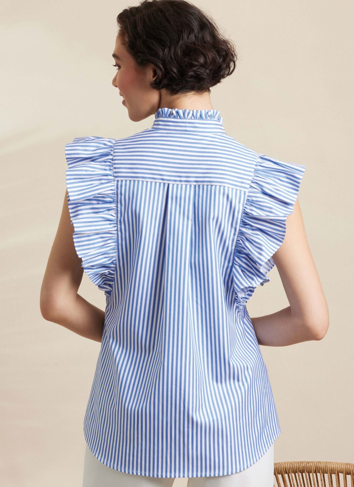 Simplicity Sewing Pattern S3134 Misses’ Ruffled Button Front Top with ...