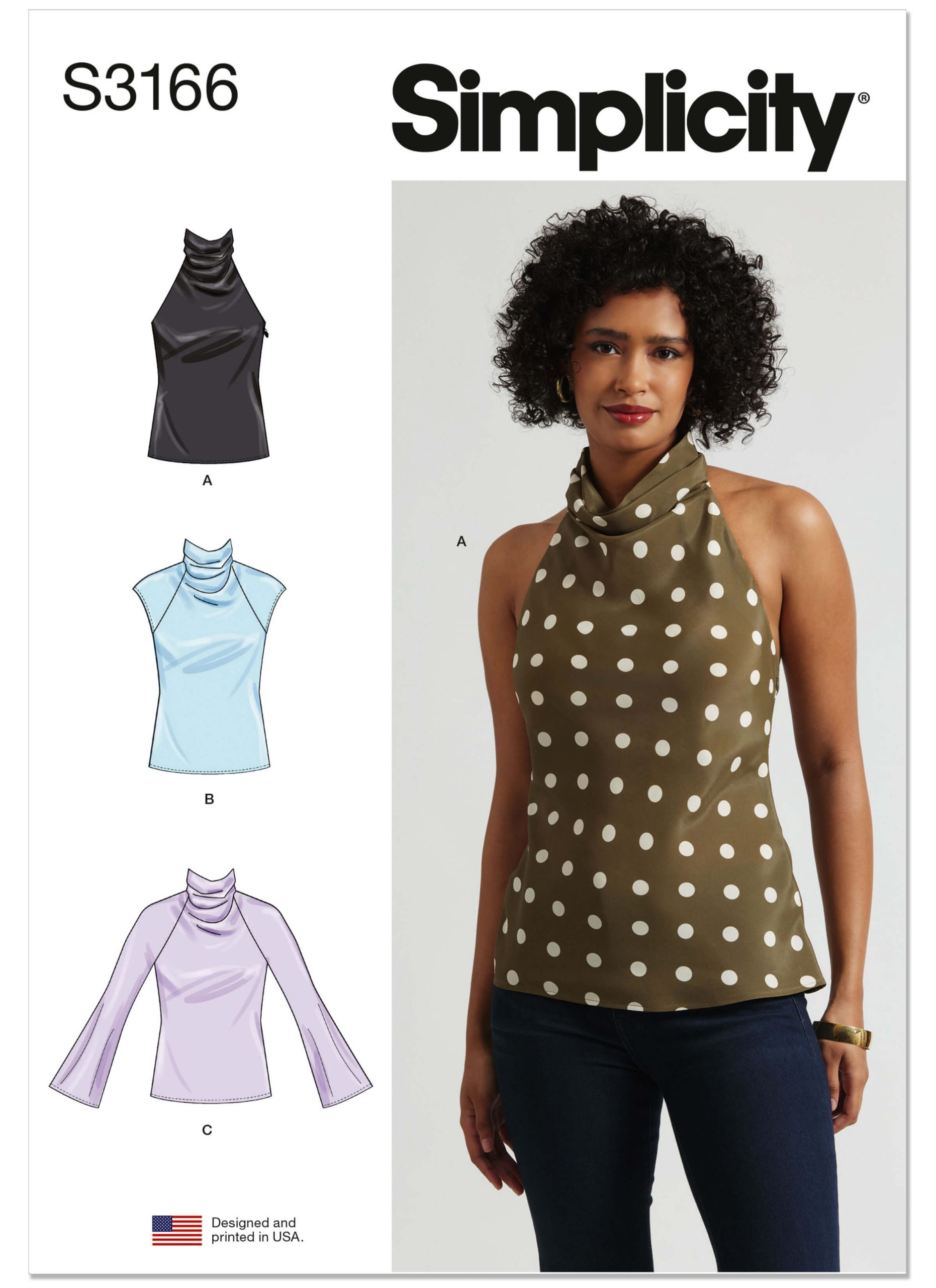 Simplicity Sewing Pattern S3166 Misses’ Cowl Neck Top with Sleeve ...